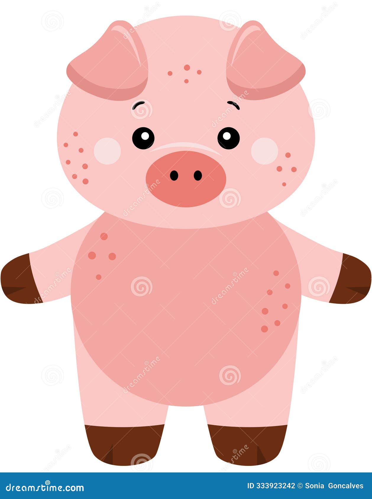 Cute and Happy Pig Standing Stock Vector - Illustration of cartoon ...