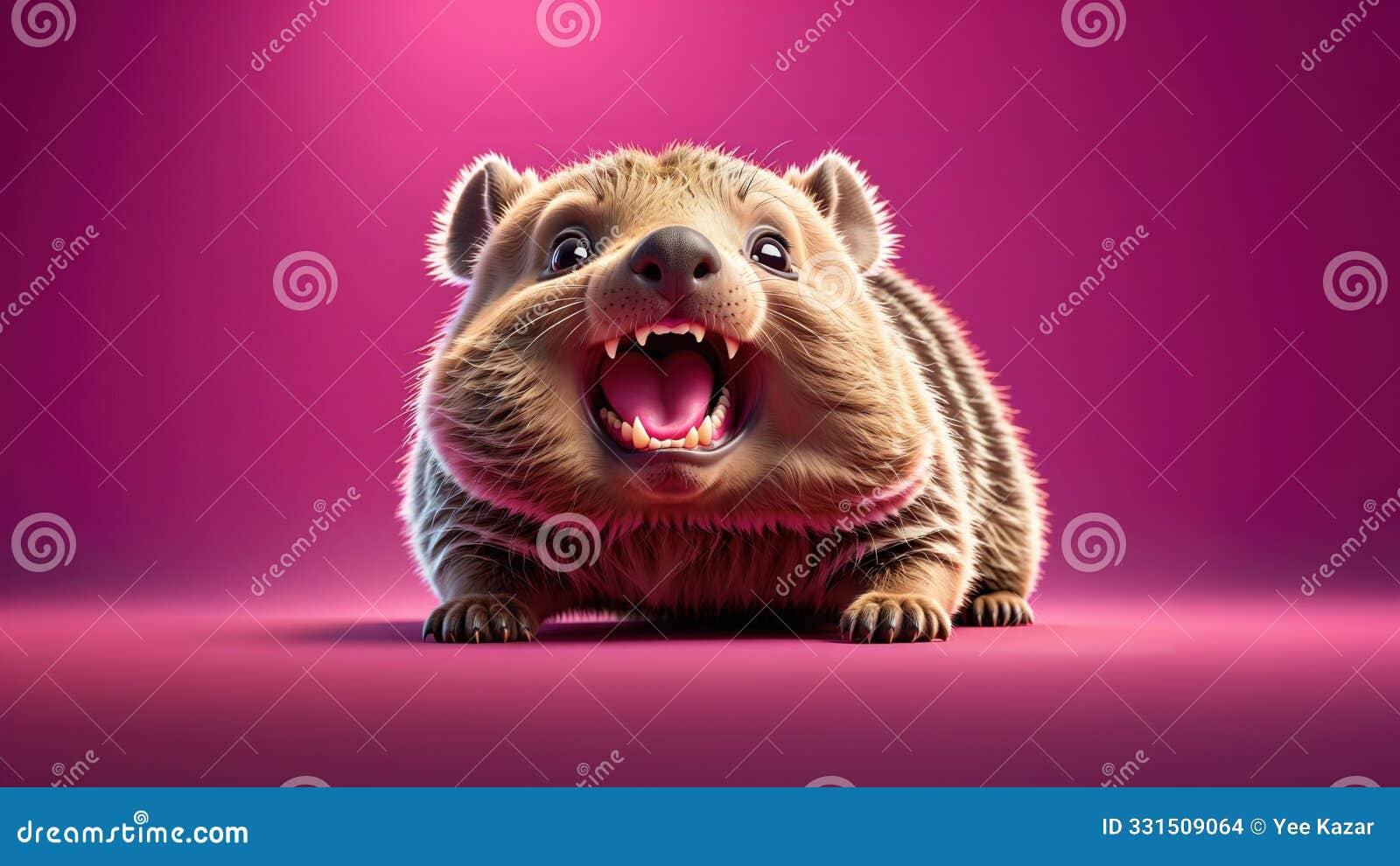 Cute Happy Pika with Big Smile. Stock Illustration - Illustration of ...