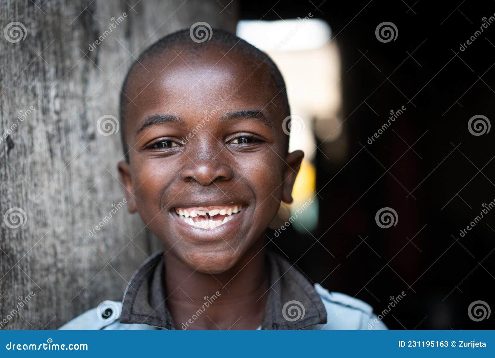 Cute Happy Poor Black Child Stock Image - Image of african, laughing ...