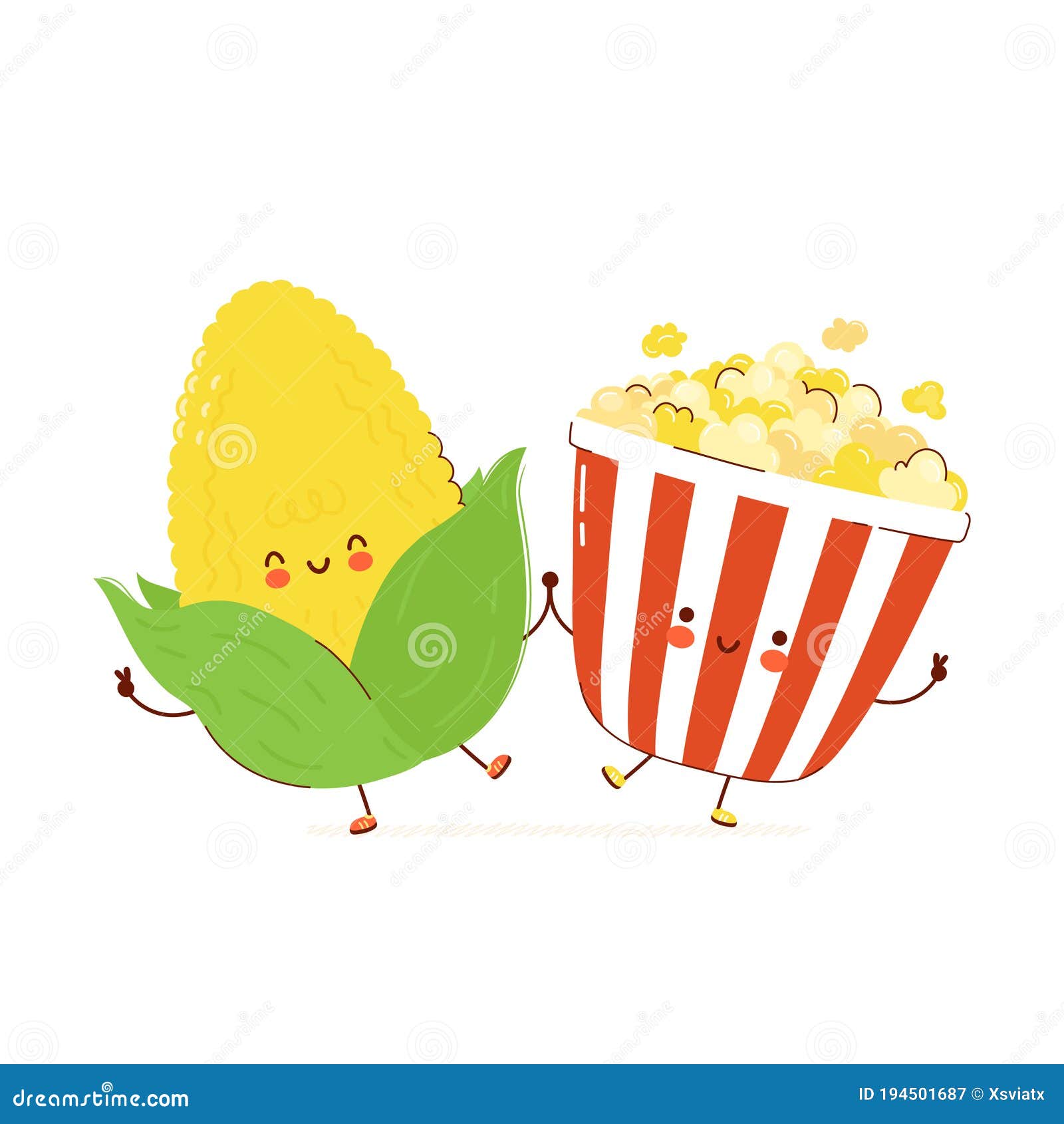 Corn Character Running Isolated On A White Background. Corn Character ...