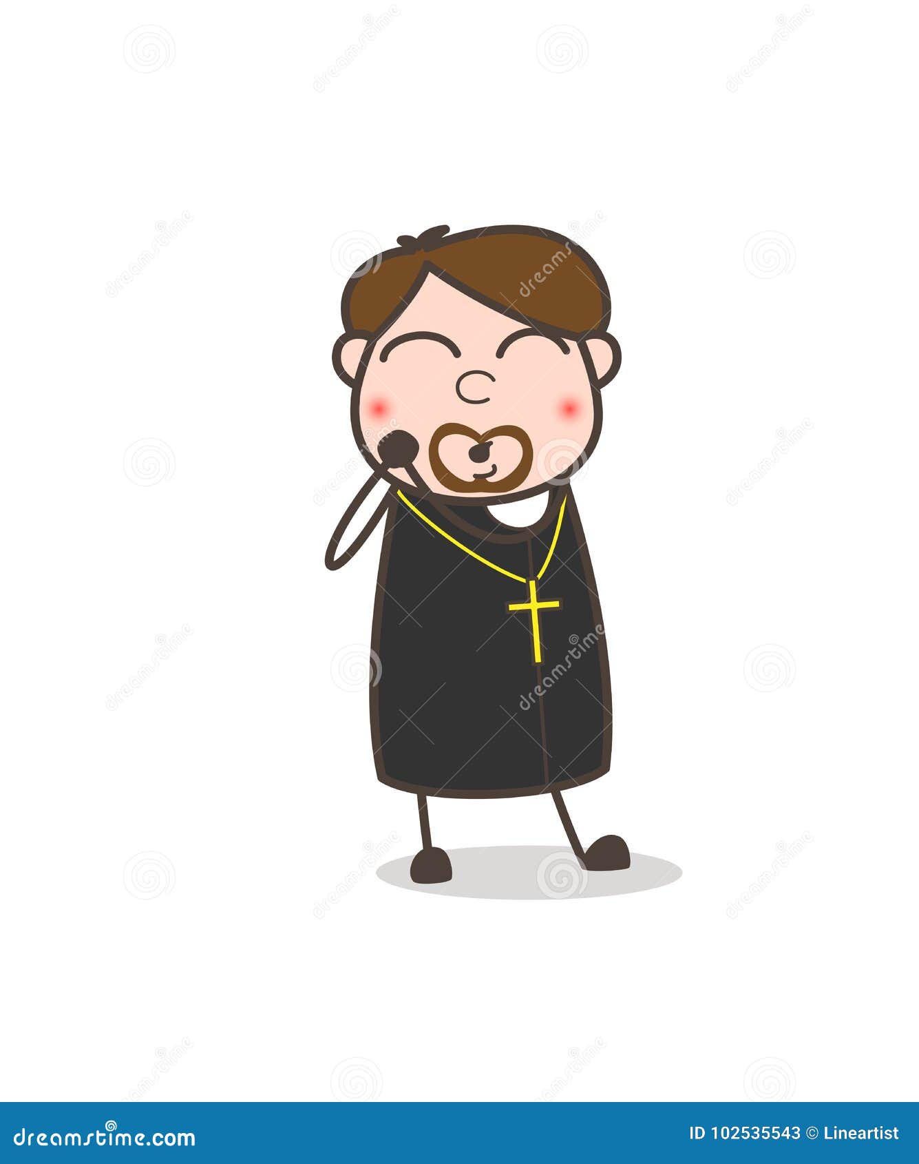 Happy Priest Cartoon Vector | CartoonDealer.com #15209869