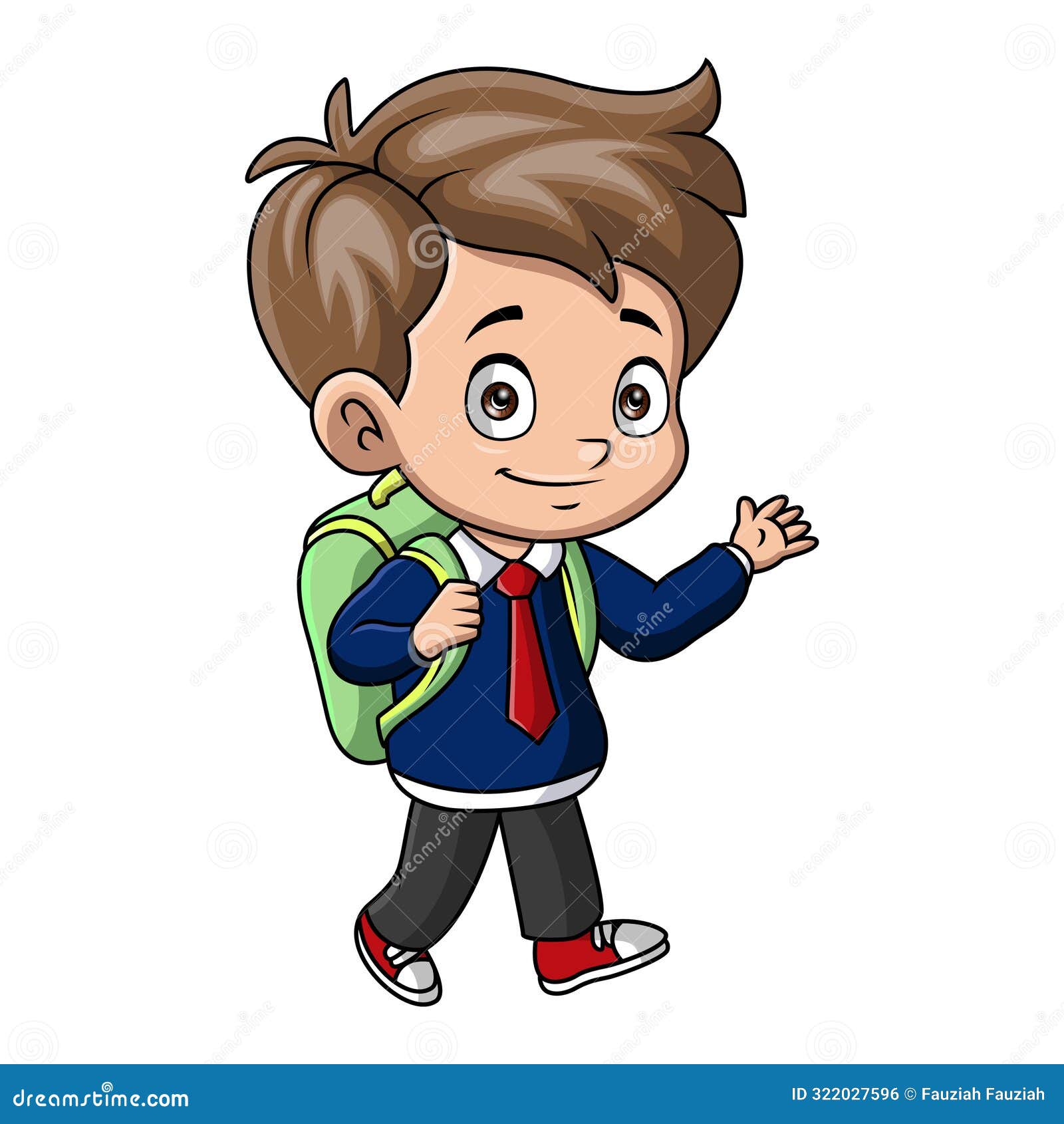 Cute Happy School Boy Cartoon Stock Vector - Illustration of backpack ...