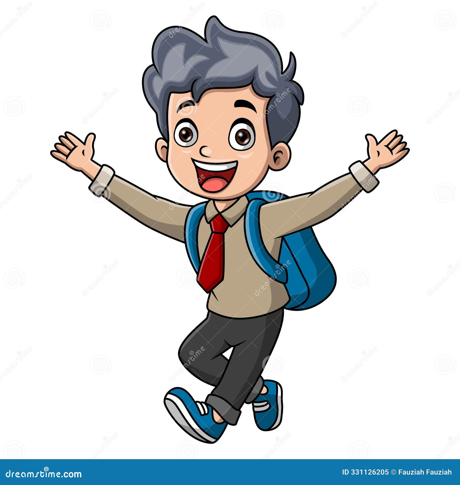Cute Happy School Boy Cartoon Stock Vector - Illustration of character ...