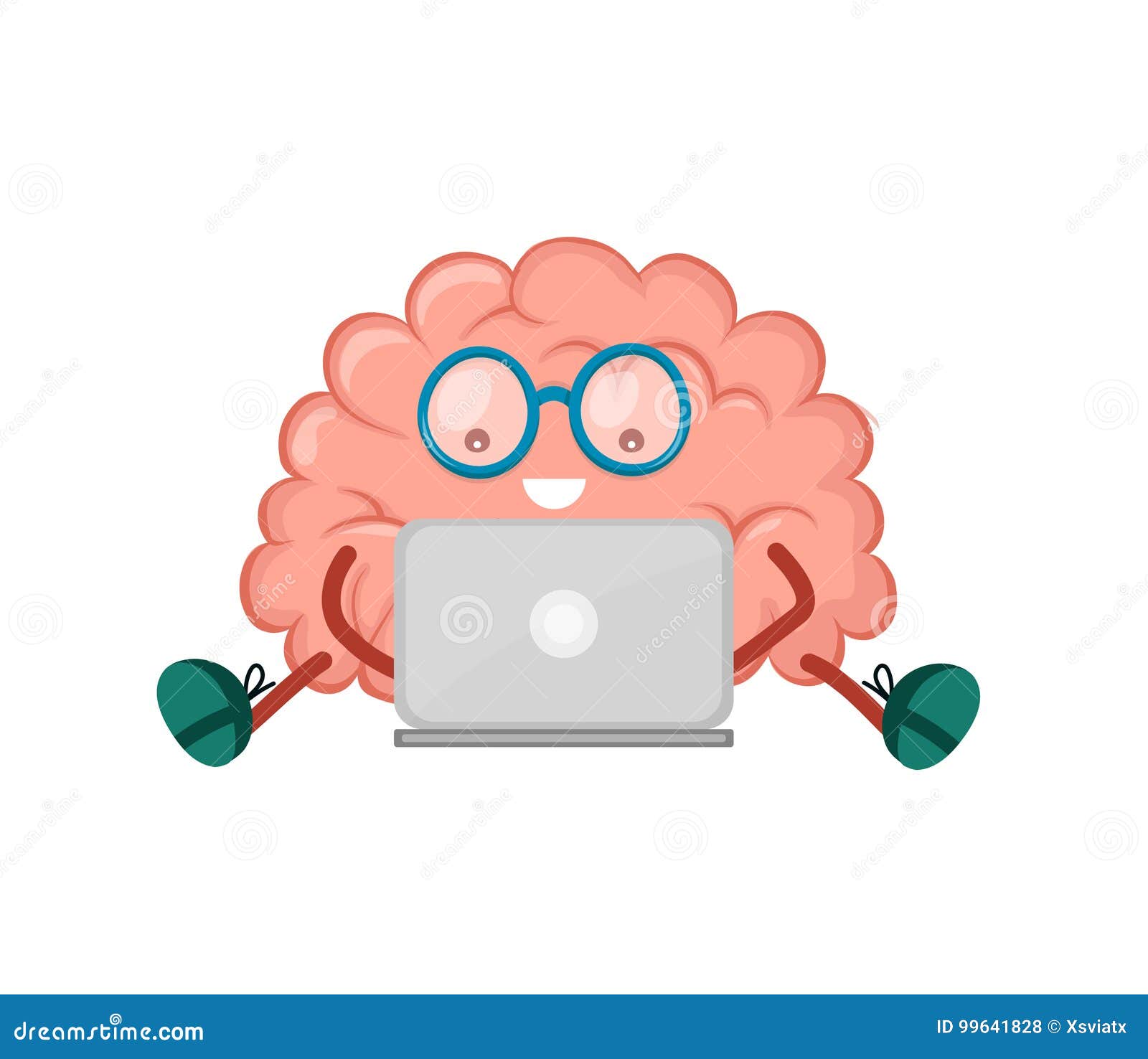 Cute Happy Smiling Brain Sitting Stock Vector - Illustration of geek ... Cute Happy Smiling Brain Sitting Stock Vector - Illustration of geek ...