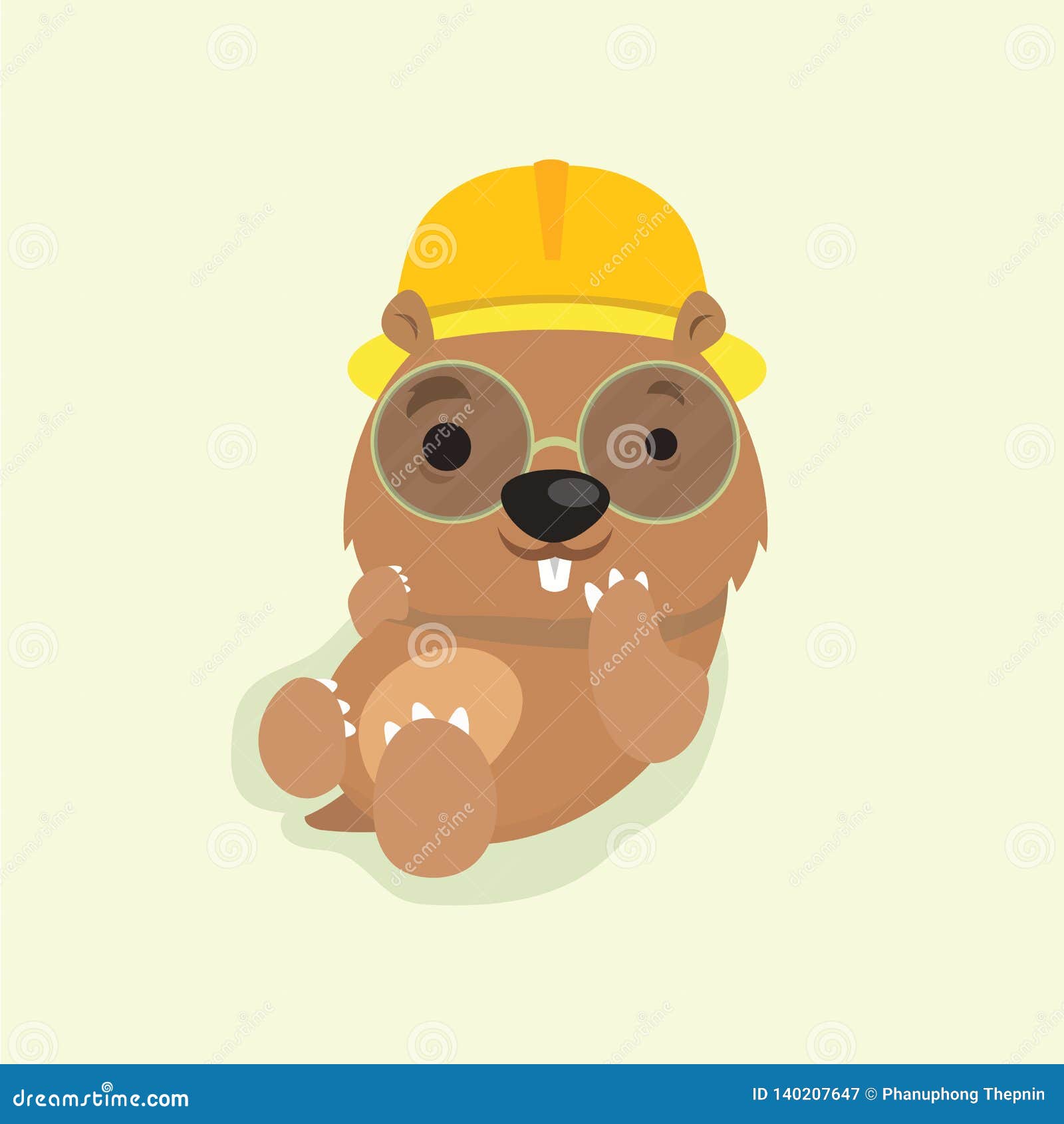 Cute happy smiling mole. stock vector. Illustration of mole - 140207647