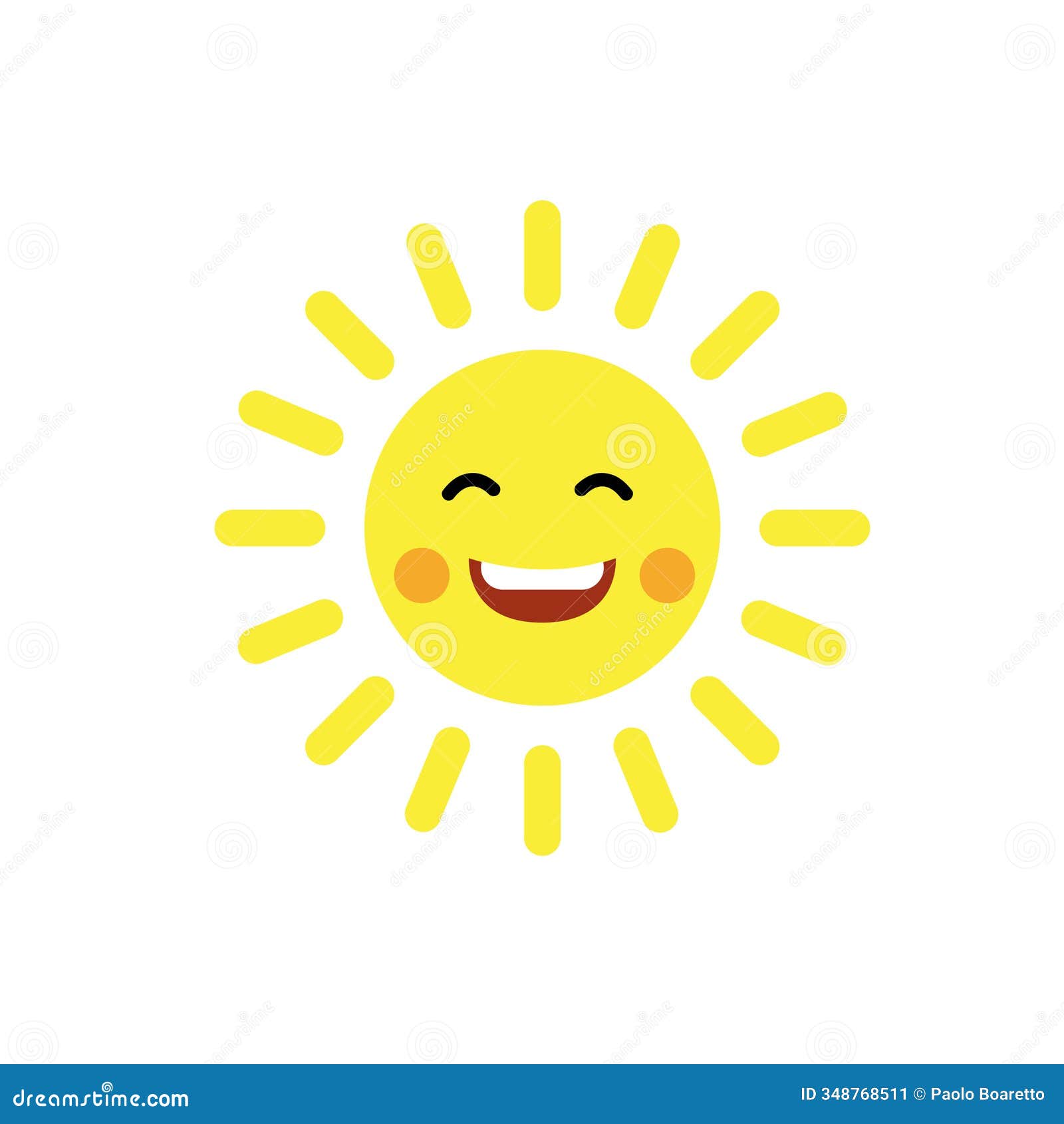 Cute Happy Smiling Sun. Cartoon Character Stock Illustration ...