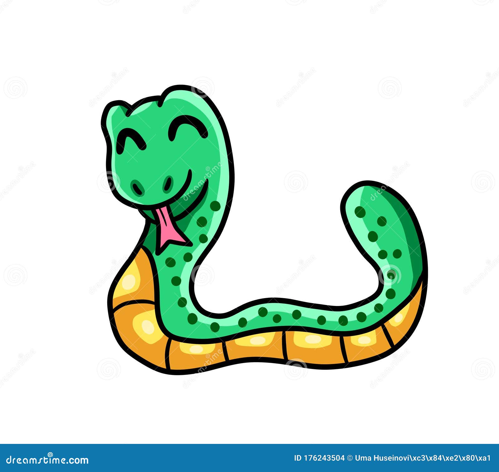 A Very Cute Happy Snake stock illustration. Illustration of funny ...