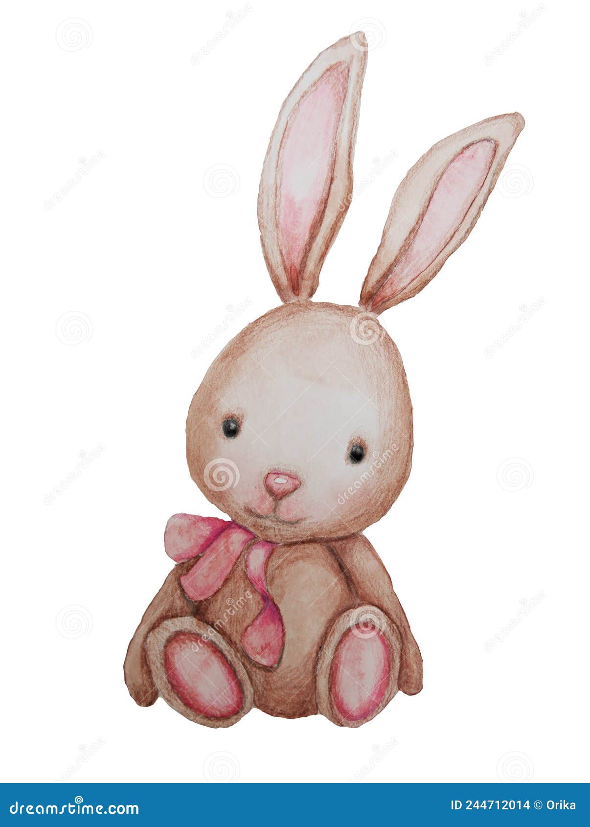 Cute hare character stock illustration. Illustration of watercolor ...