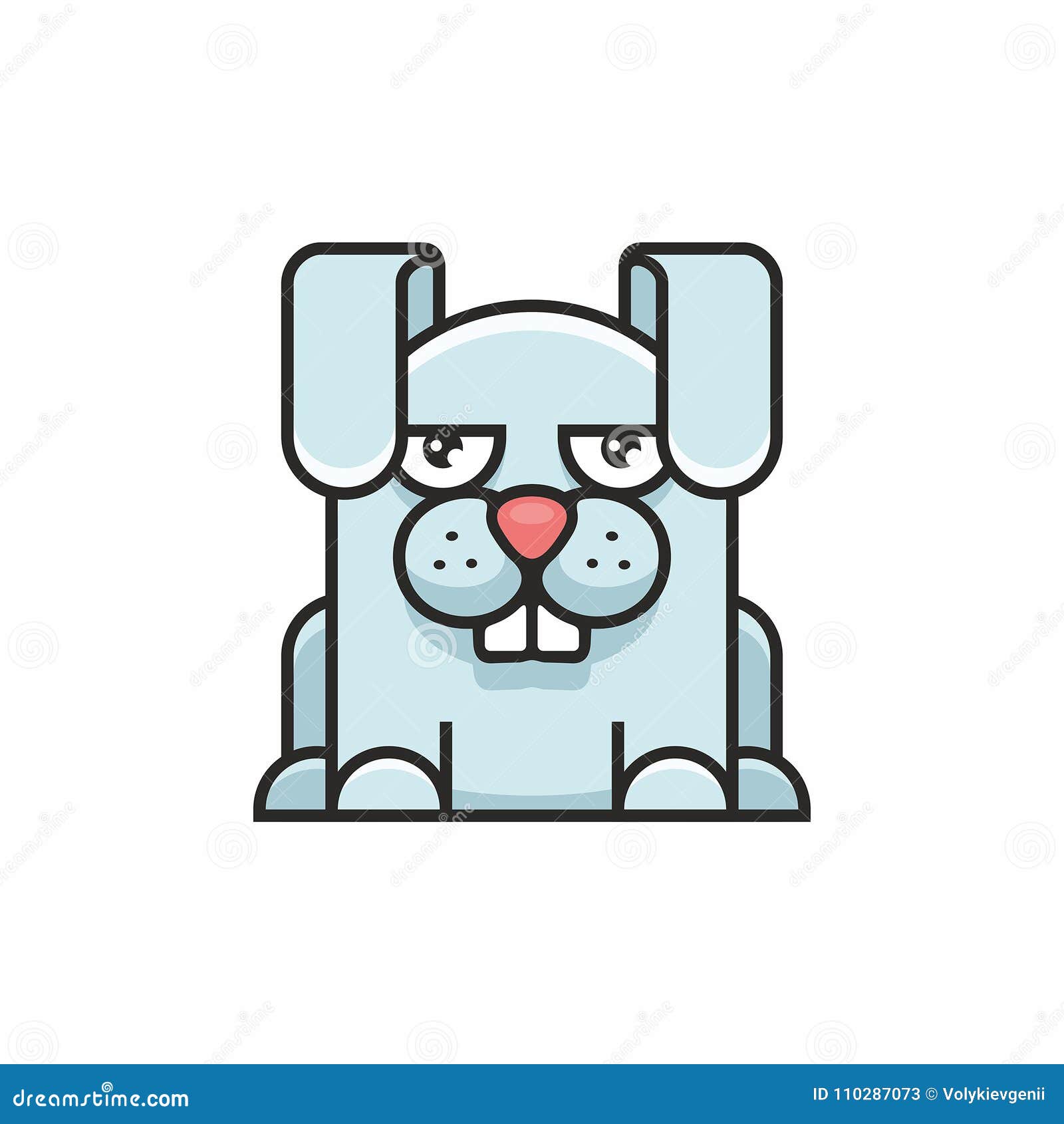 Cute Hare Icon on White Background Stock Vector - Illustration of ...