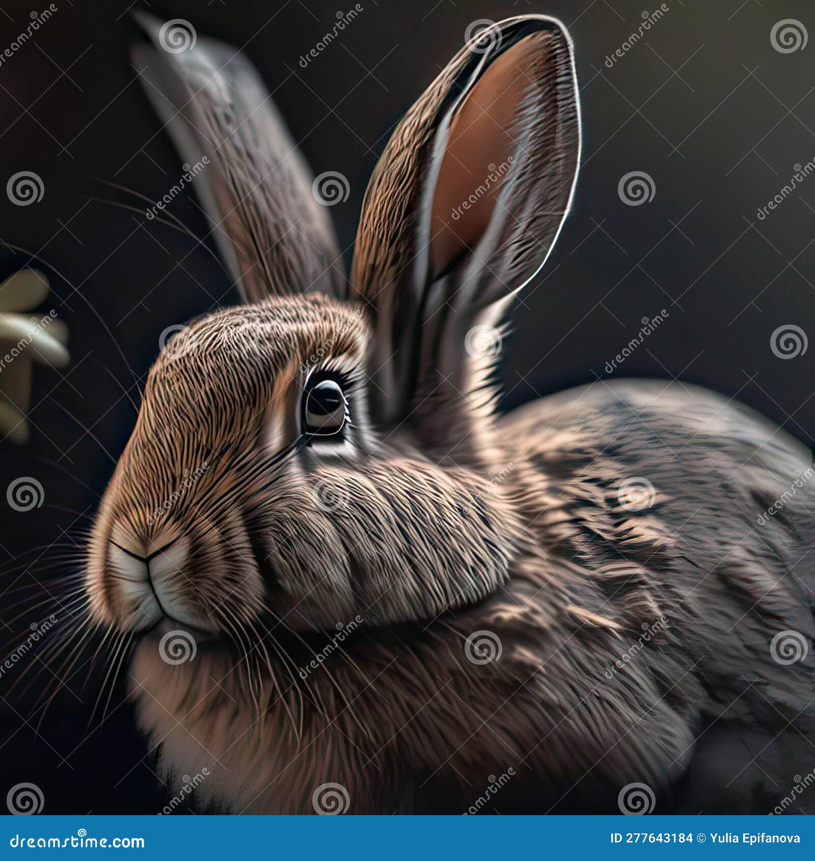 Cute Hare, Rabbit in Realistic Style, Illustration Created by ...
