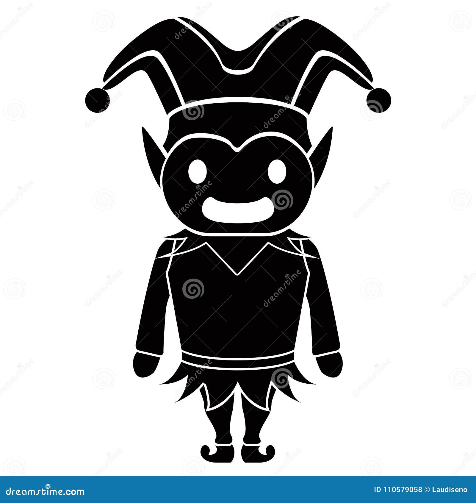 Cute harlequin icon stock vector. Illustration of funny - 110579058