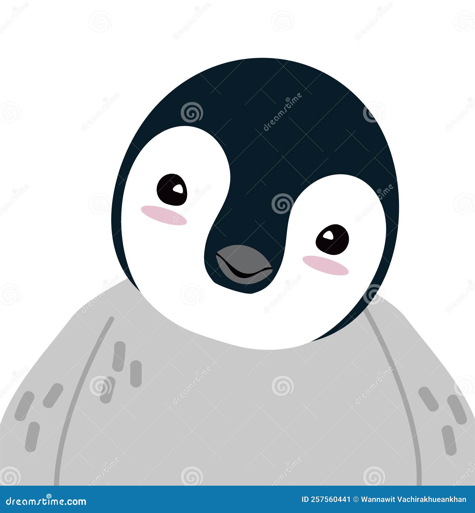 Cute Head Chick Penguin Cartoon Stock Vector - Illustration of adorable ...