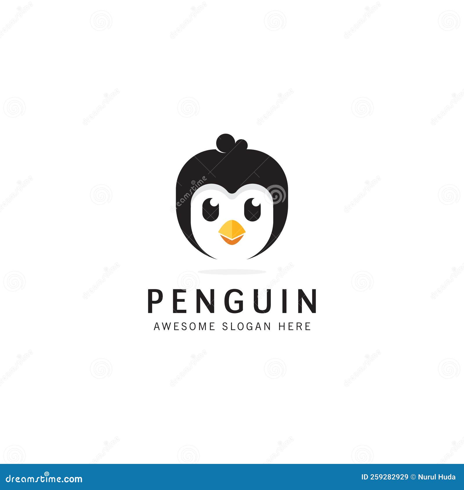 Cute Head Penguin Logo Design, Simple Penguin Logo Vector Template ...