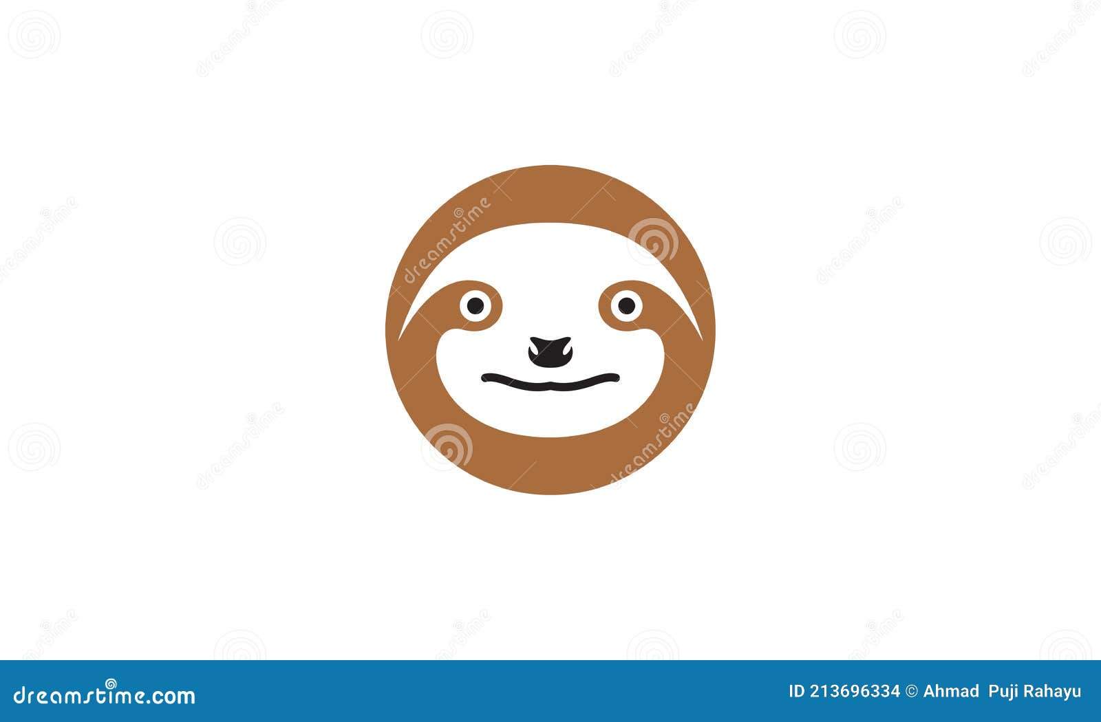 Cute Head Sloths Logo Vector Symbol Icon Design Illustration Stock ...