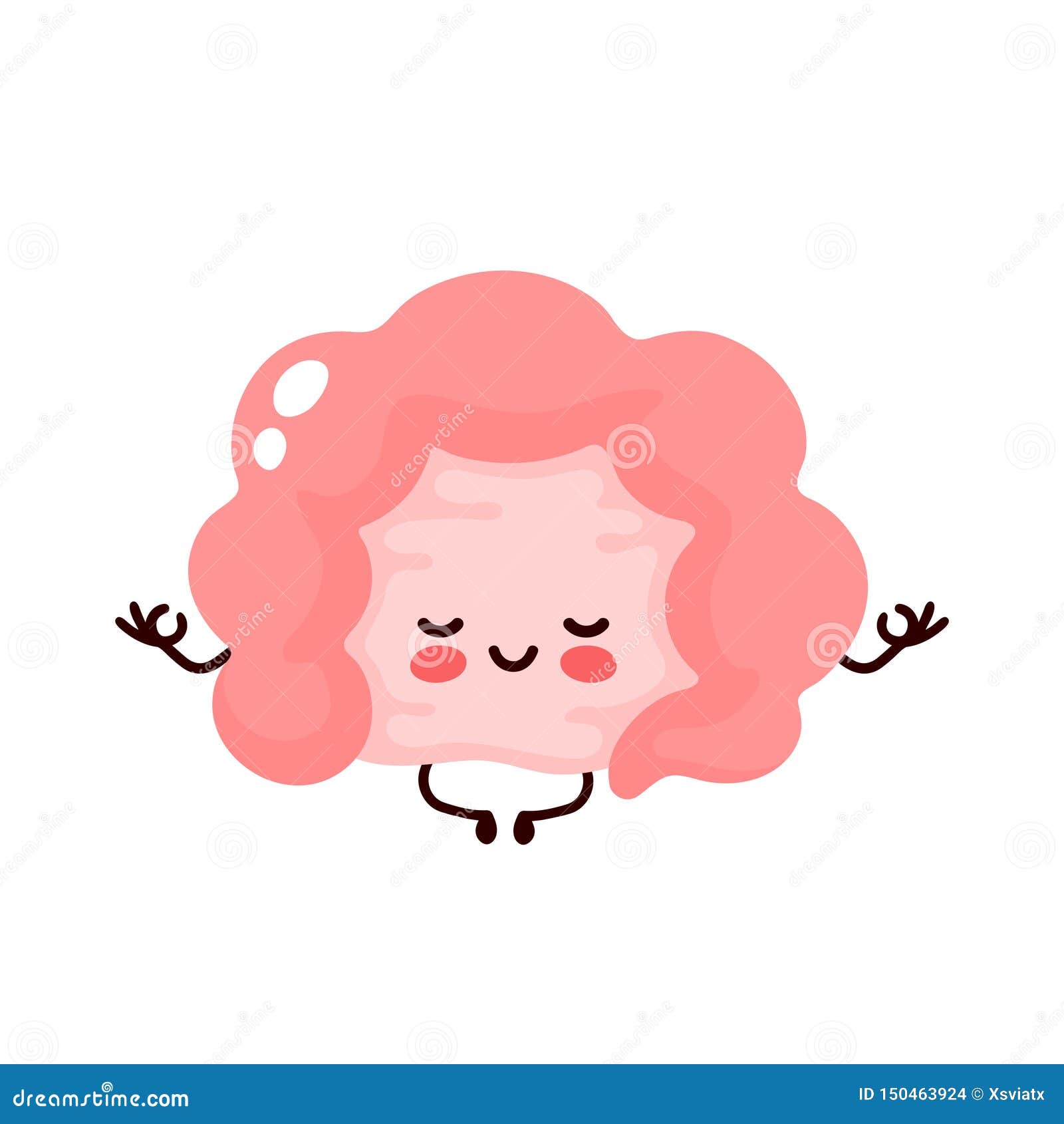 Cute Healthy Happy Intestine Meditate Stock Vector - Illustration of ... Cute Healthy Happy Intestine Meditate Stock Vector - Illustration of ...