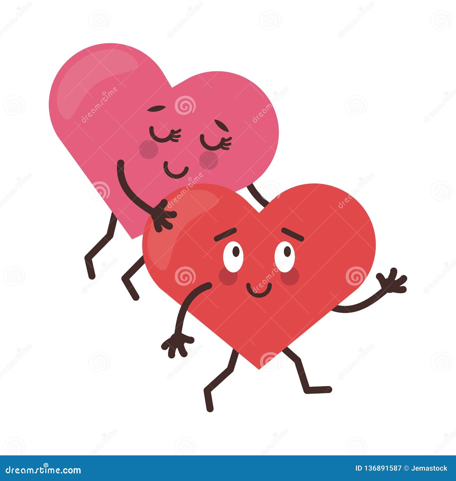 Cute heart cartoon stock vector. Illustration of cute - 136891587