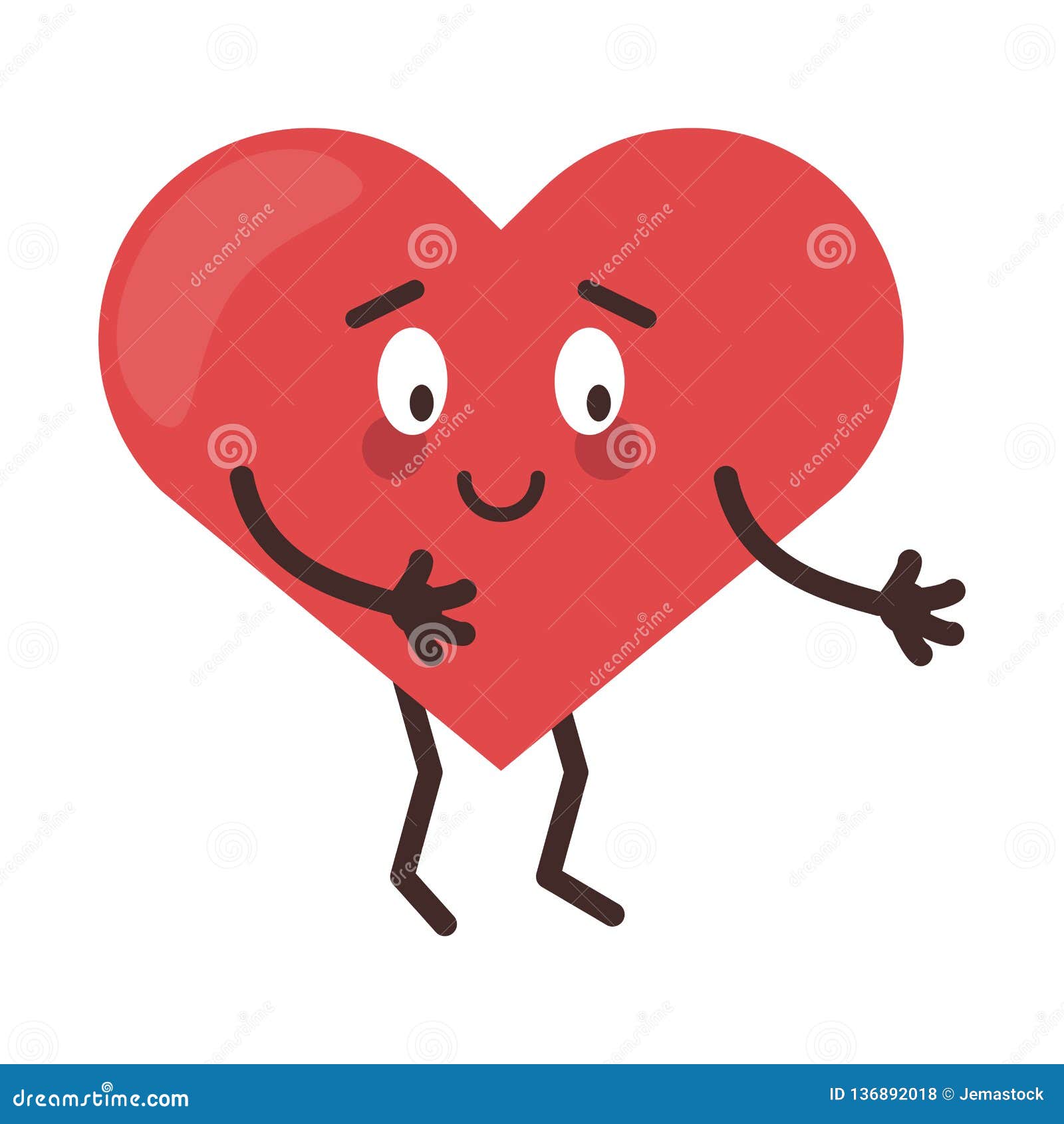 Cute heart cartoon stock vector. Illustration of romanticism - 136892018