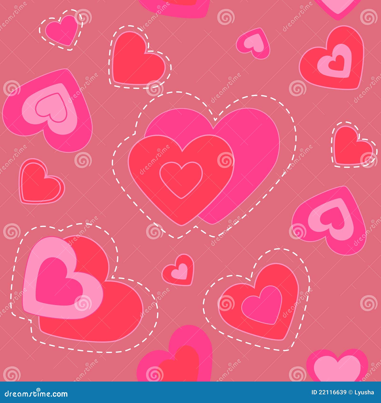 Cute Heart. Background.seamless Texture Stock Vector - Illustration of ...