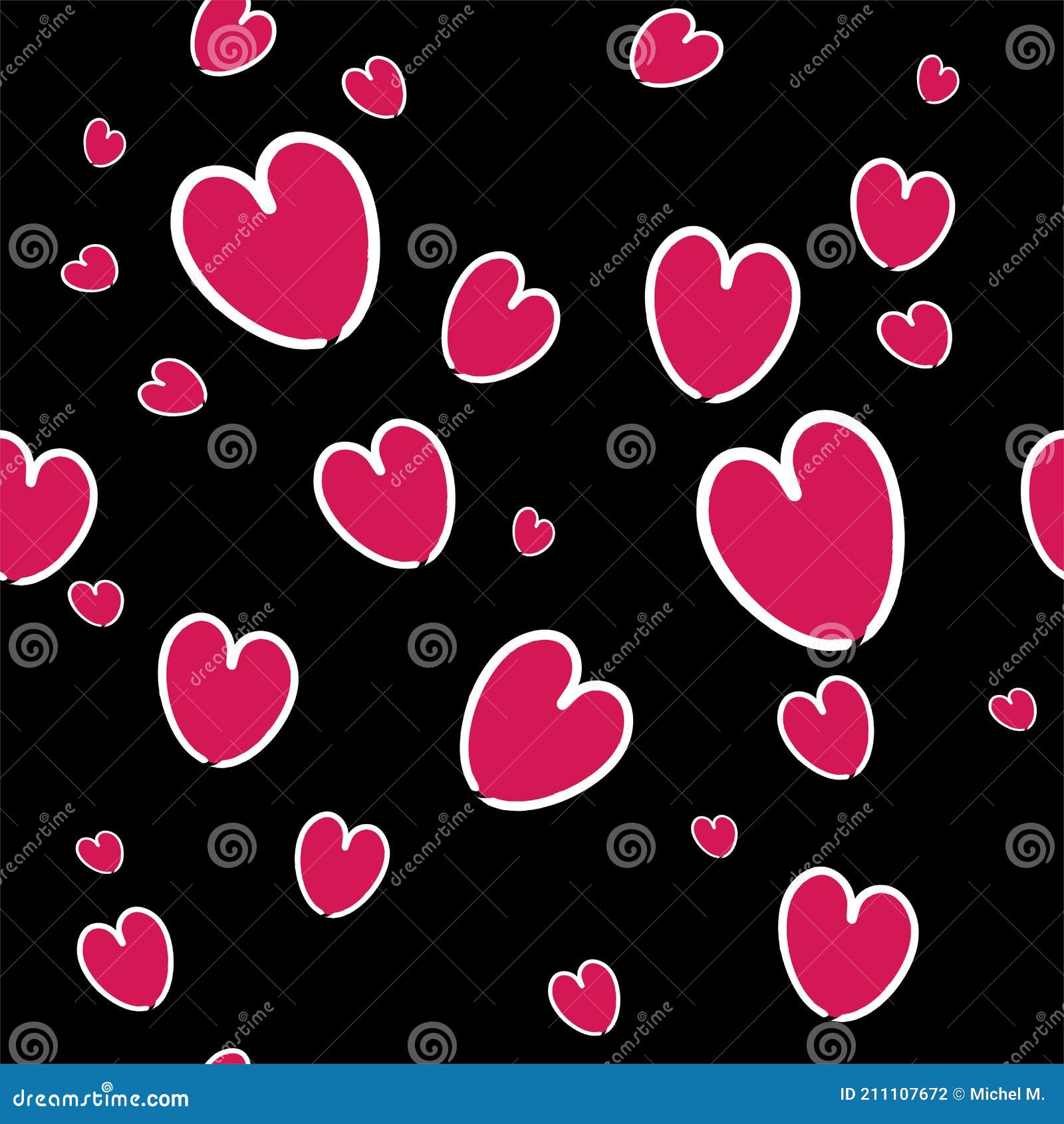 Cute Heart Cartoon Vector Pattern Seamless Stock Illustration ...