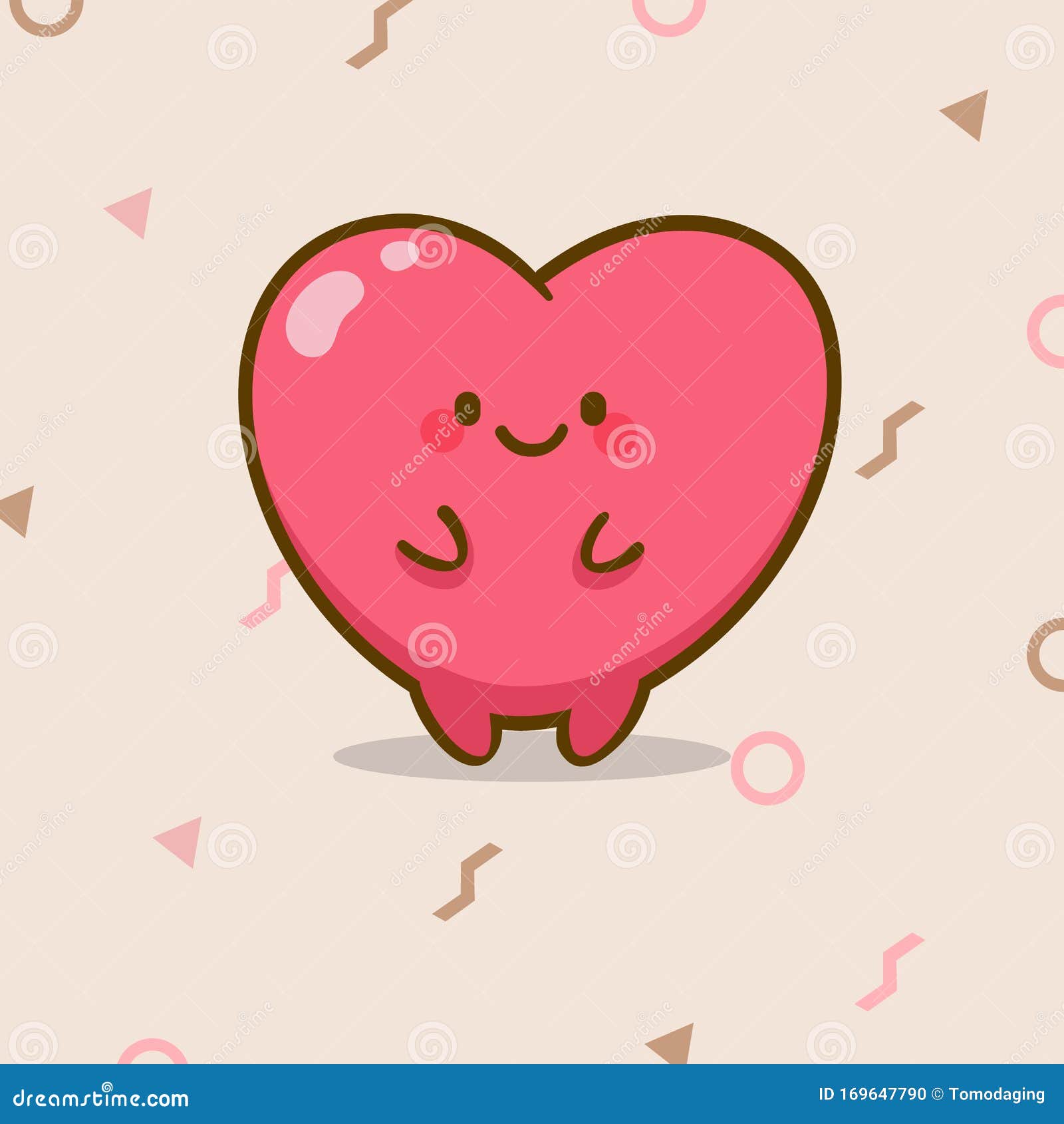 Cute Heart Character Design for Poster or Greeting Card Stock Vector ...