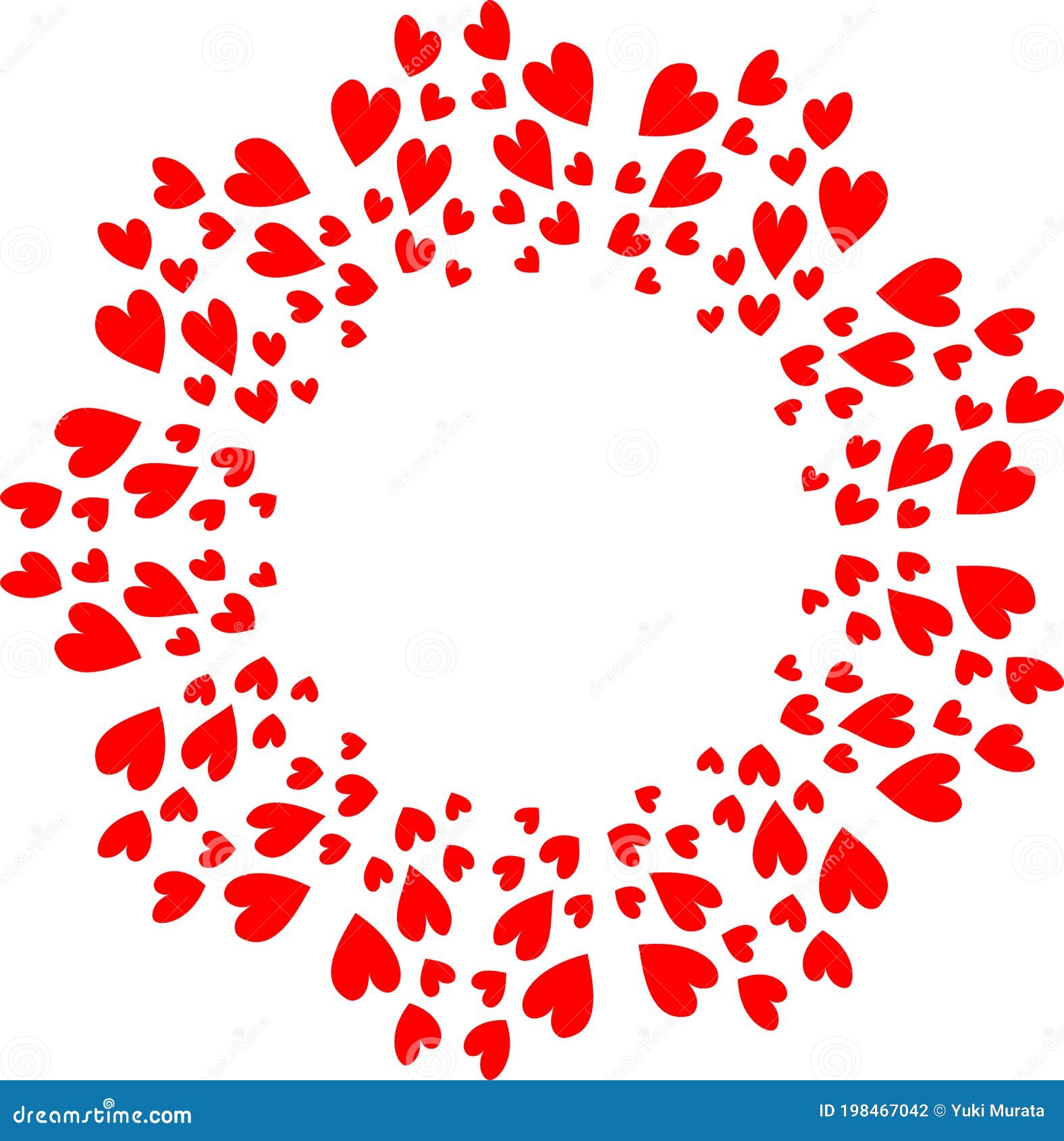Cute heart circle frame stock vector. Illustration of vector - 198467042