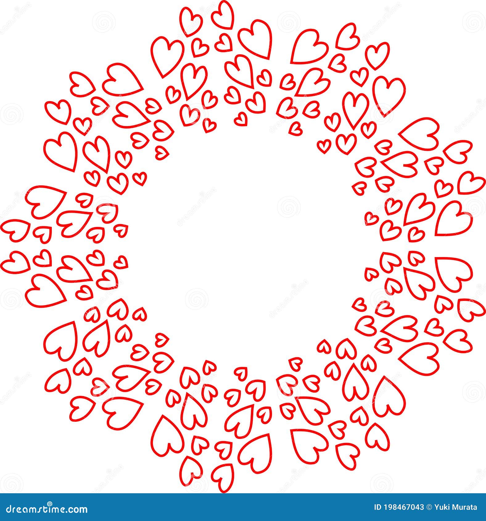 Cute heart circle frame stock vector. Illustration of romance - 198467043