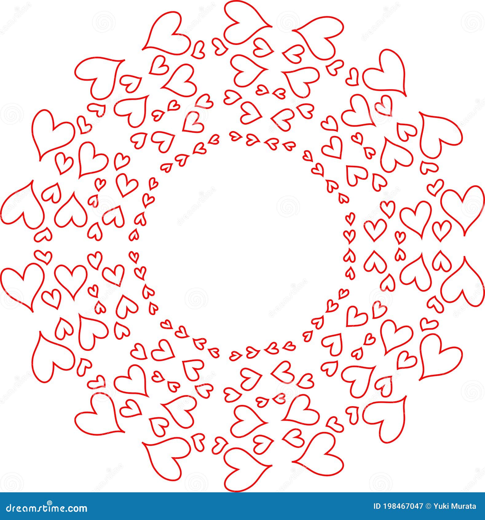 Cute heart circle frame stock vector. Illustration of white - 198467047