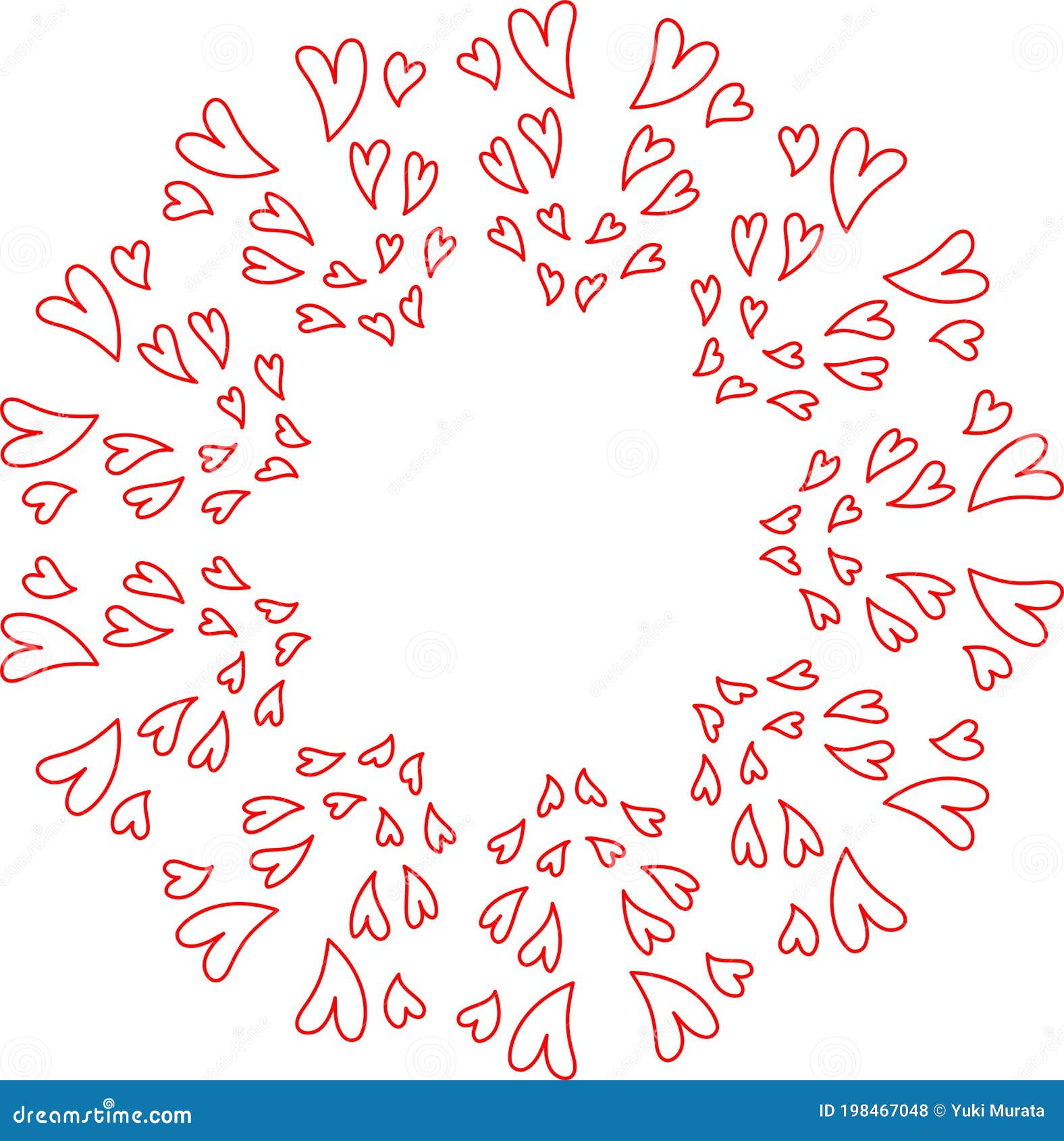 Cute heart circle frame stock vector. Illustration of romance - 198467048