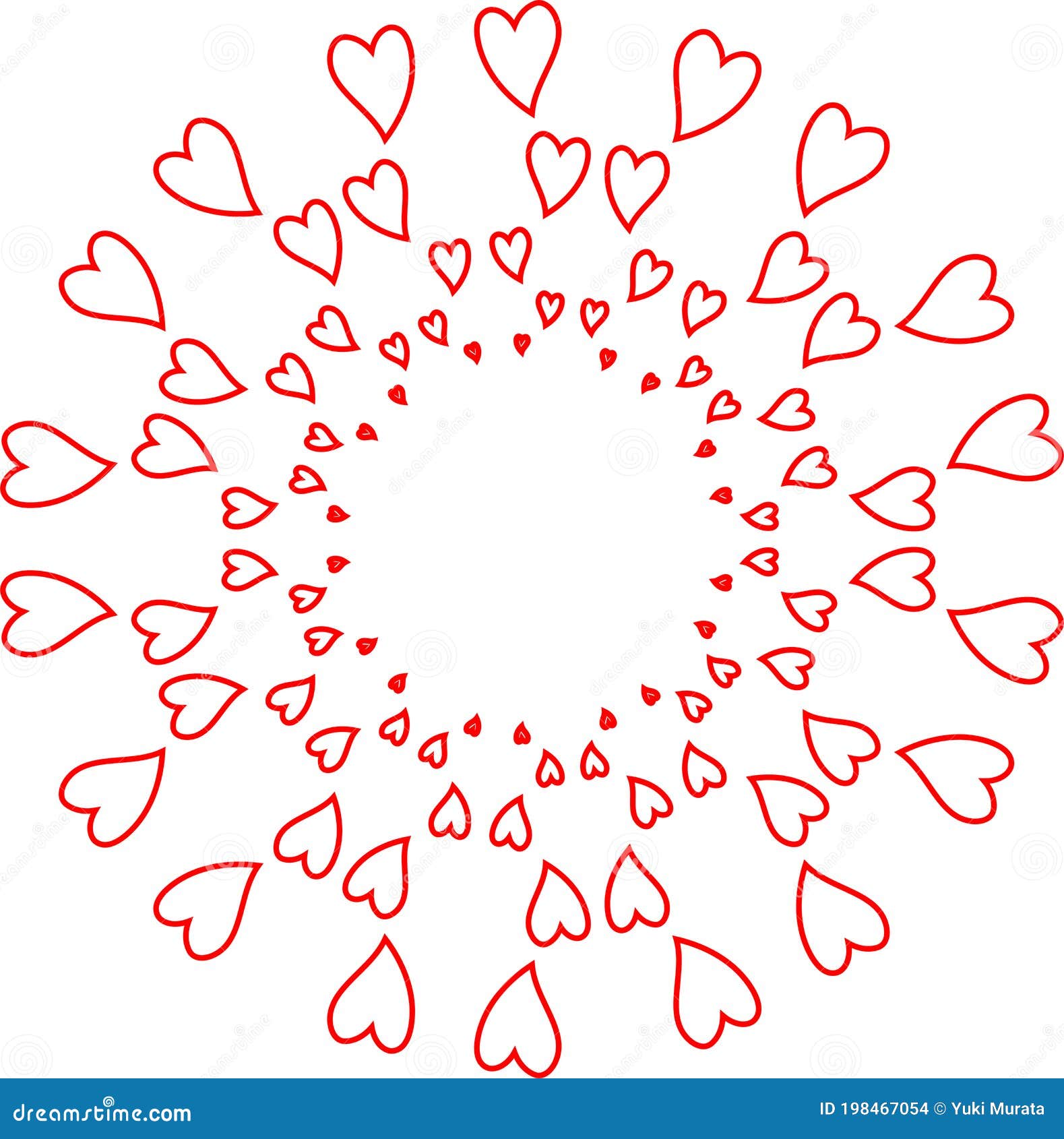 Cute heart circle frame stock vector. Illustration of margin - 198467054