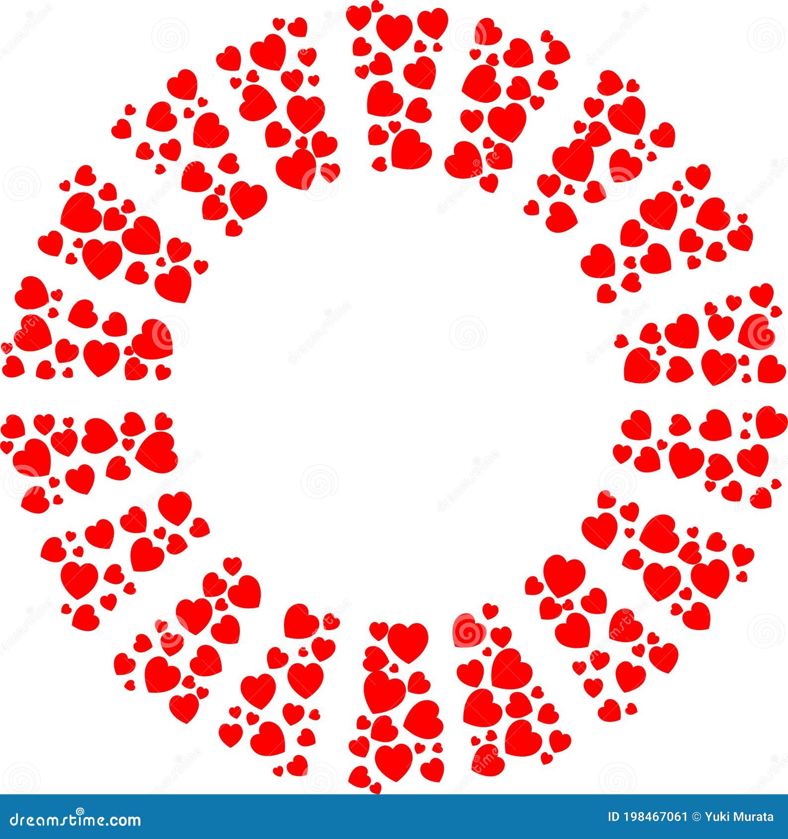 Cute heart circle frame stock vector. Illustration of valentine - 198467061