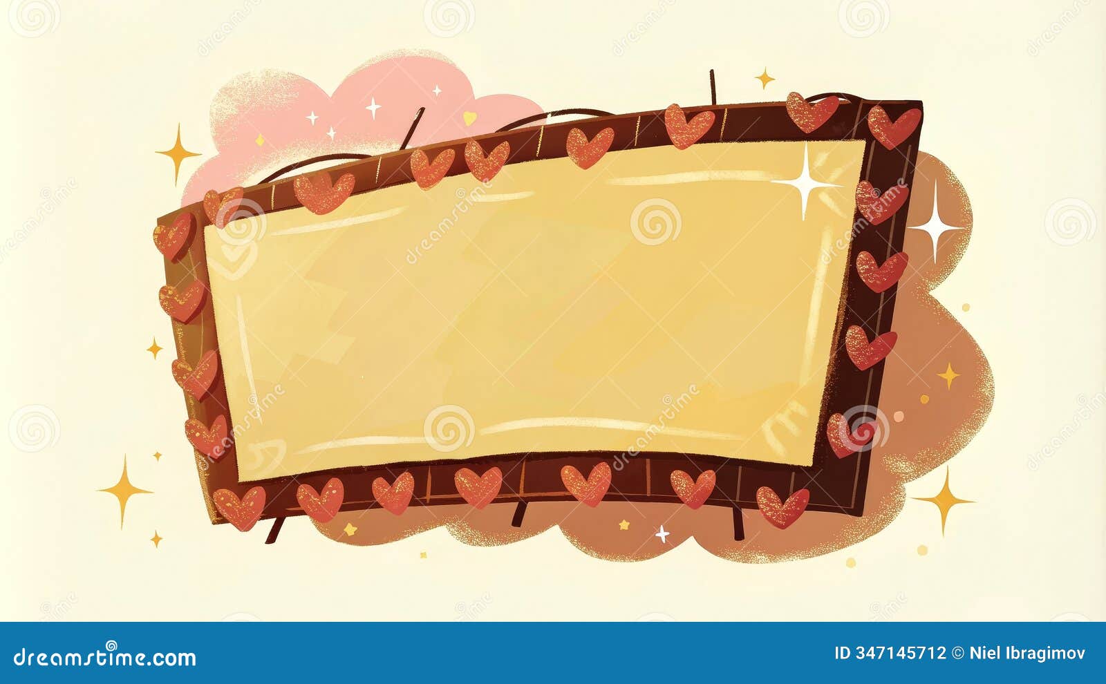 Cute Heart Frame with Sparkling Background for Love-themed Designs ...