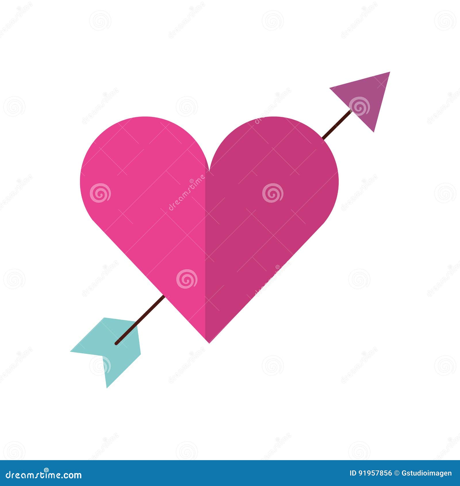 Cute heart love with arrow stock vector. Illustration of lifestyle ...