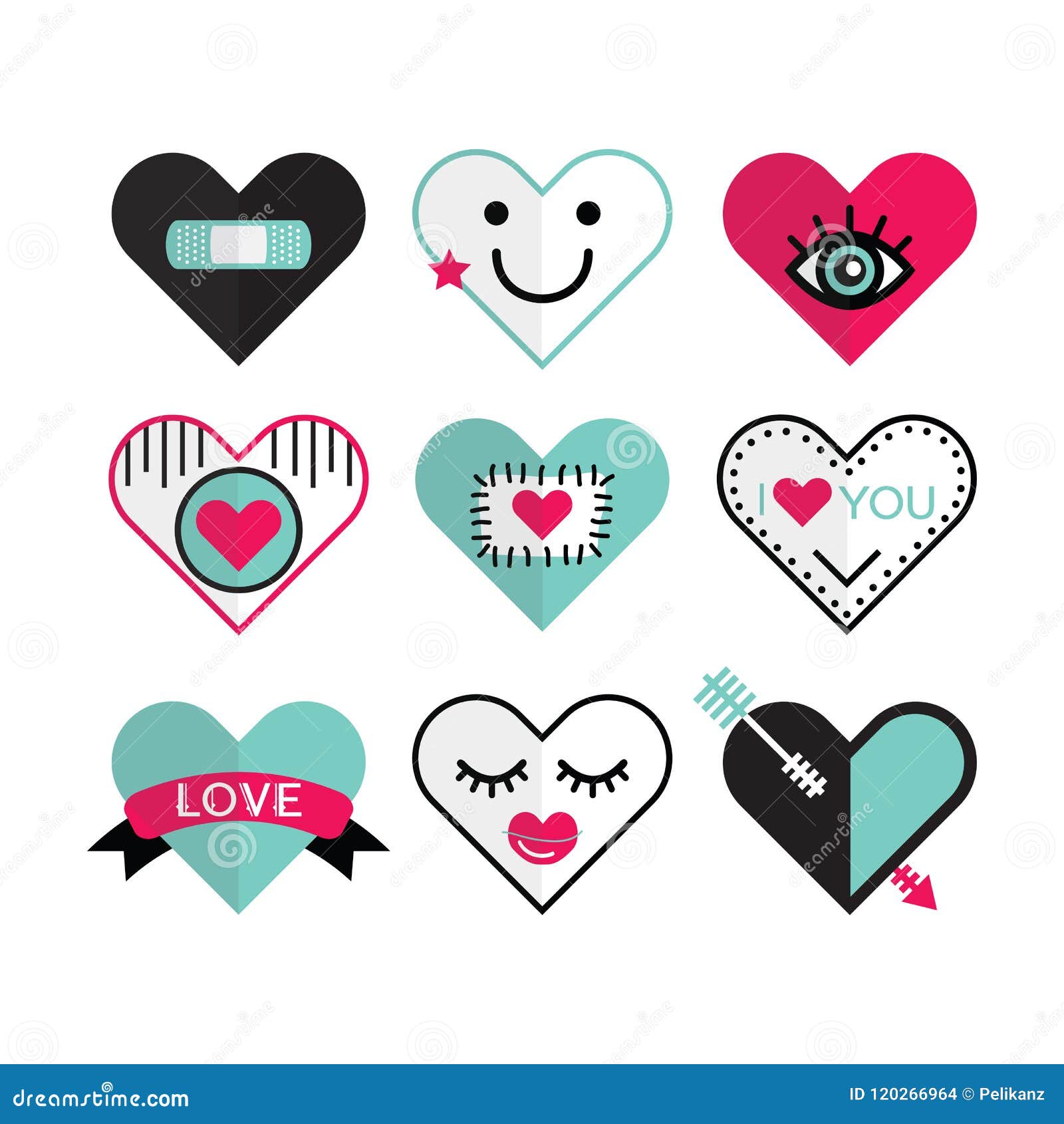 Cute Heart Emoji Black And White Vector Illustration | CartoonDealer ...
