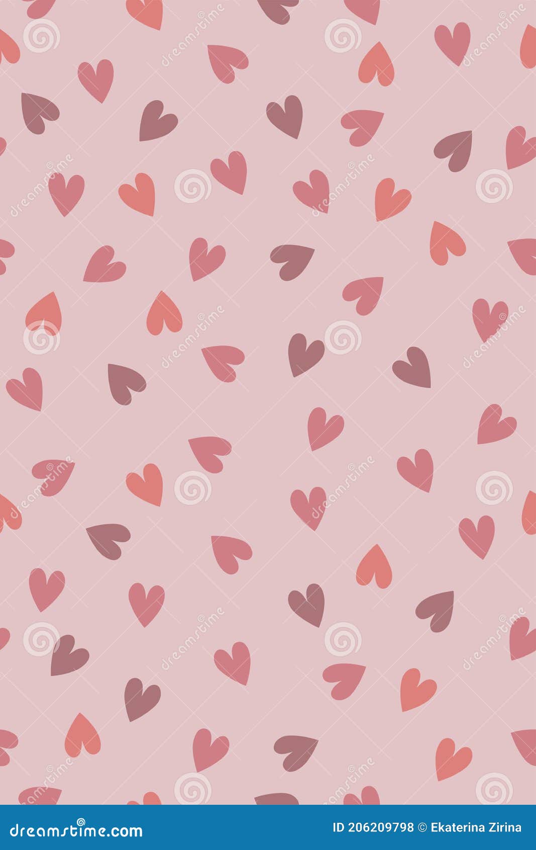 Cute Heart Seamless Pattern in Pastel Colors. Vector Graphics Stock ...