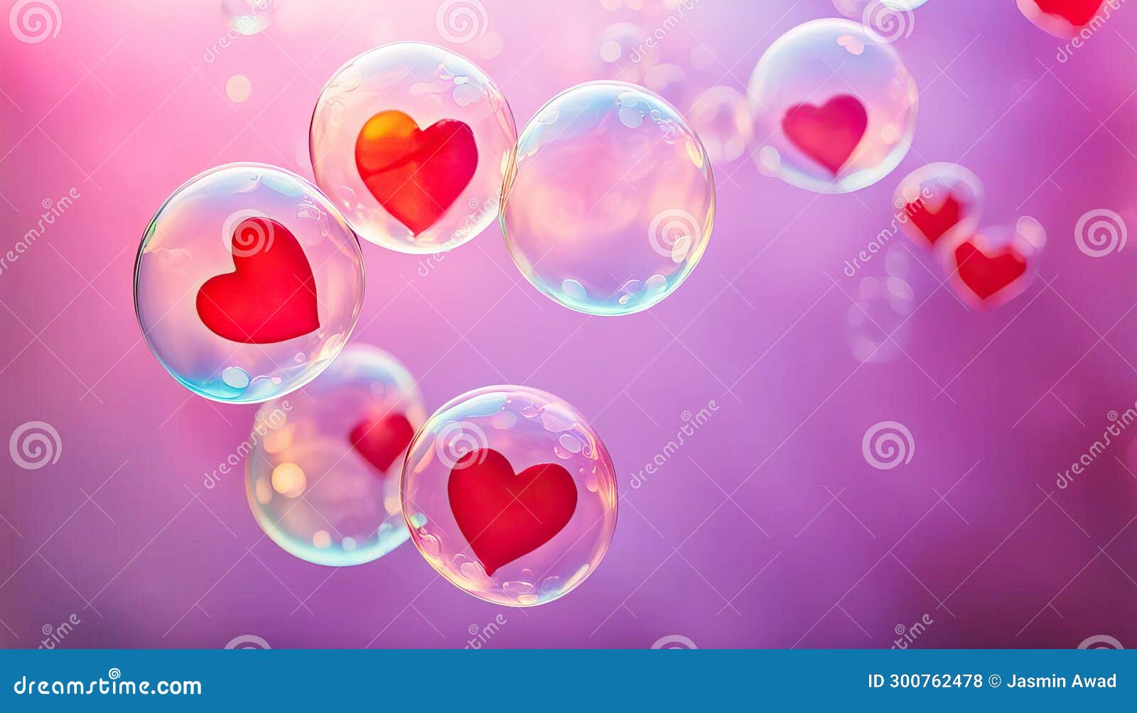 Cute Hearts in Bubbles with Copy Space Stock Illustration ...