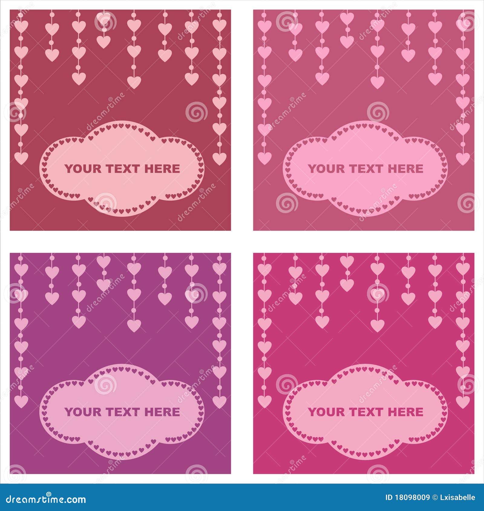 Cute hearts cards stock vector. Illustration of modern - 18098009