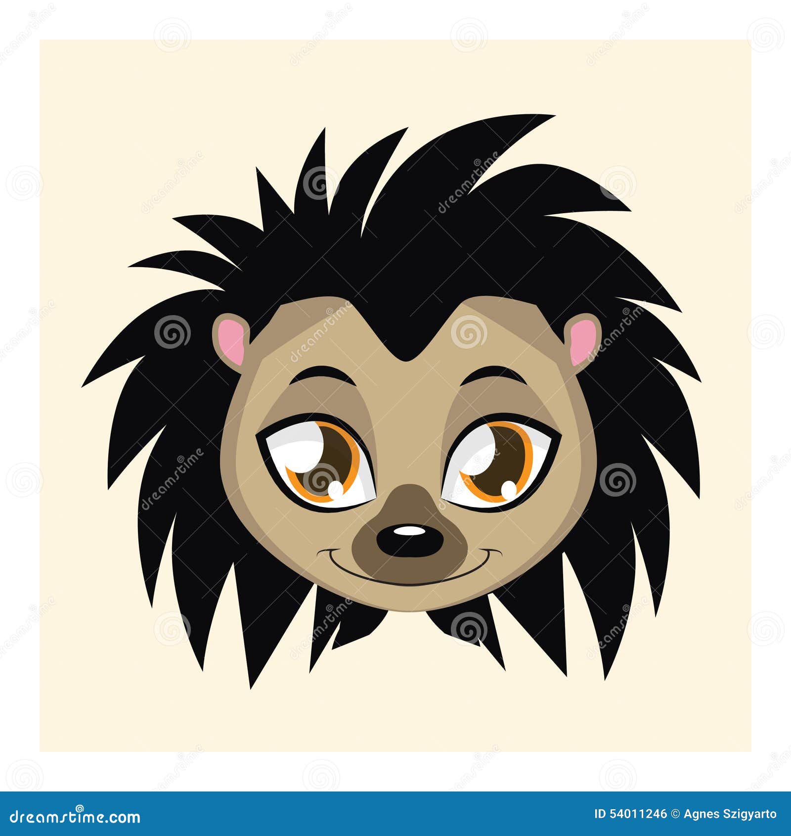Cute Hedgehog Avatar with Flat Colors Stock Vector - Illustration of ...