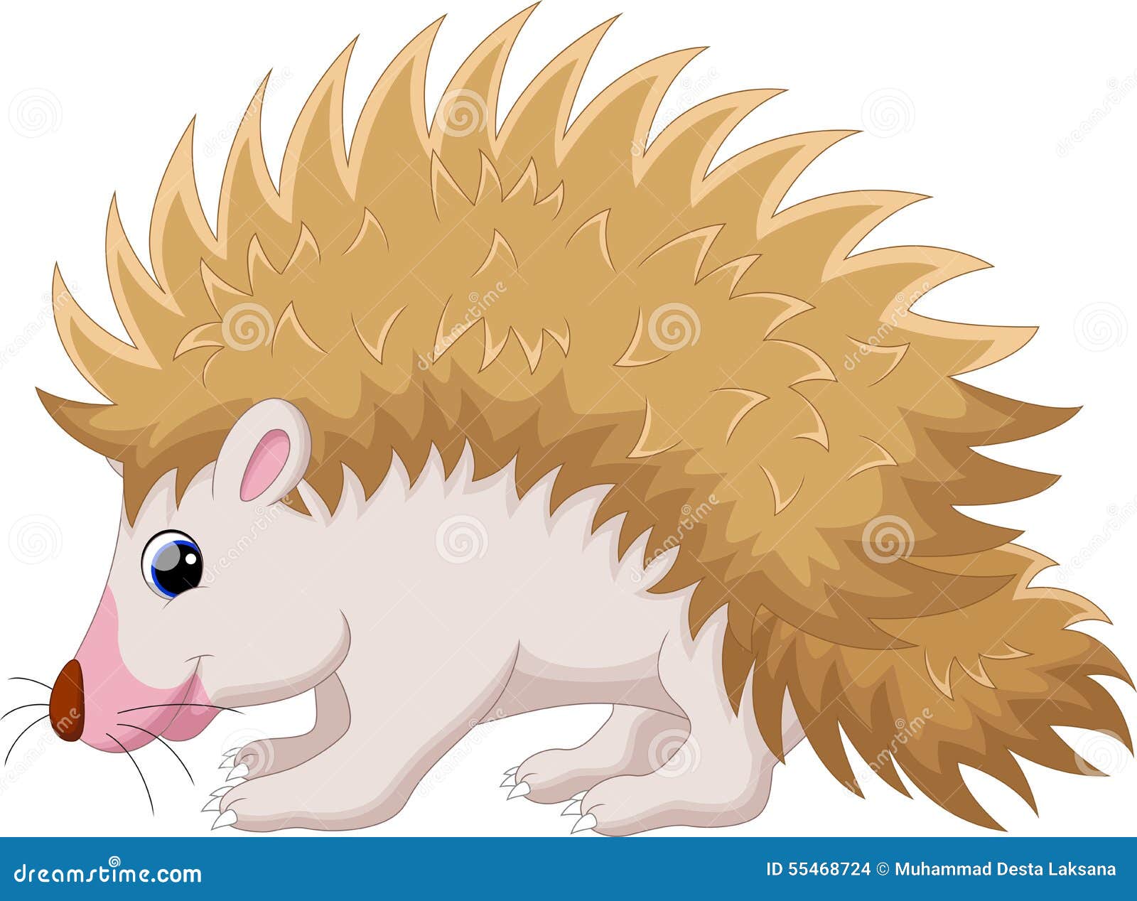 Cute hedgehog cartoon stock illustration. Illustration of needle - 55468724