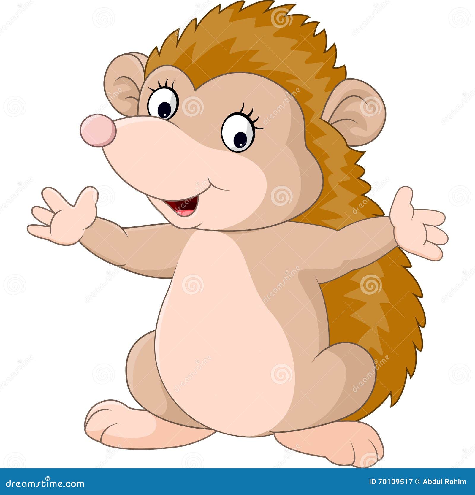 Cute Hedgehog Cartoon Presenting Stock Vector - Illustration of bristle ...