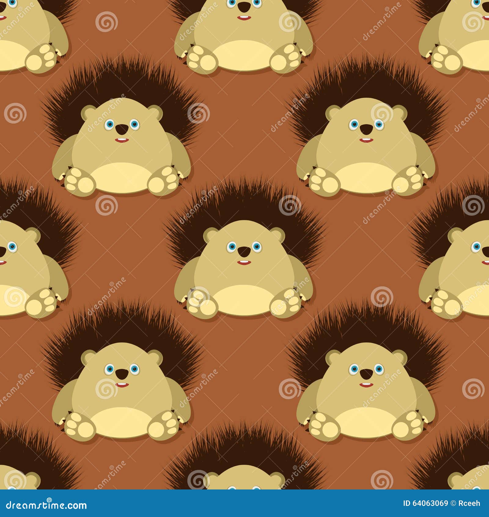 Cute hedgehog pattern stock vector. Illustration of cheerful - 64063069