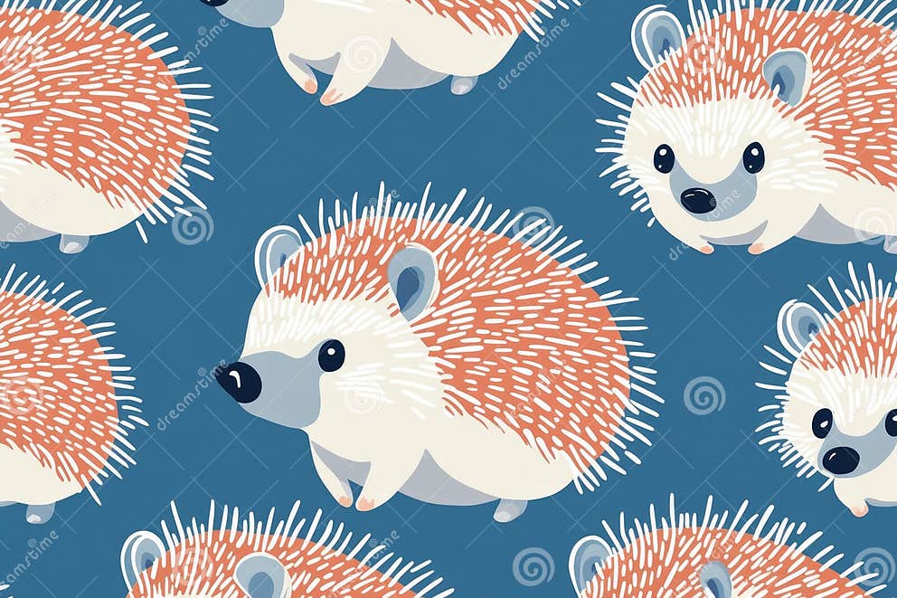 Cute Hedgehogs Pattern stock illustration. Illustration of seamless ...