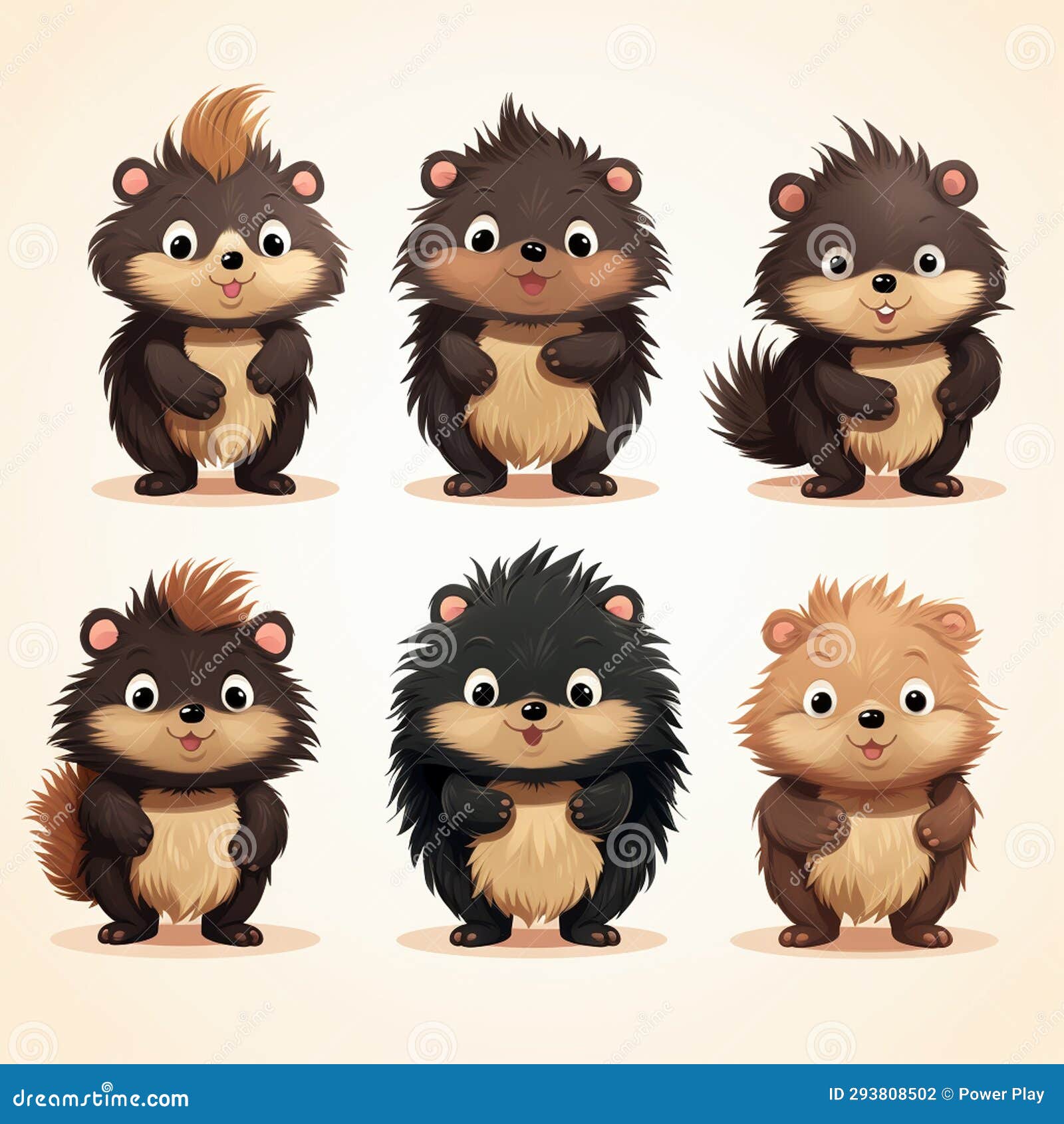 Cute Hedgehogs Vector Set. Cartoon Hedgehogs Collection Stock ...