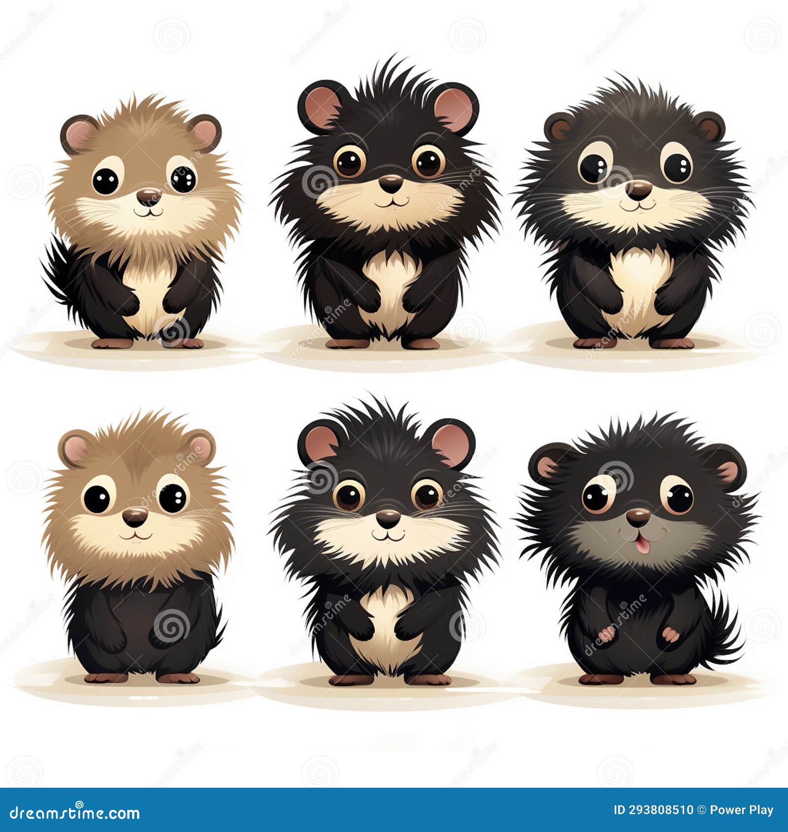 Cute Hedgehogs Vector Set. Cartoon Hedgehogs Collection Stock ...