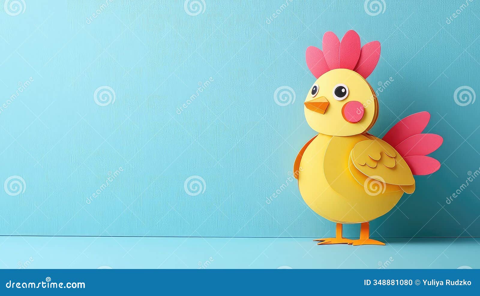 Cute Hen on Blue Background Stock Illustration - Illustration of ...