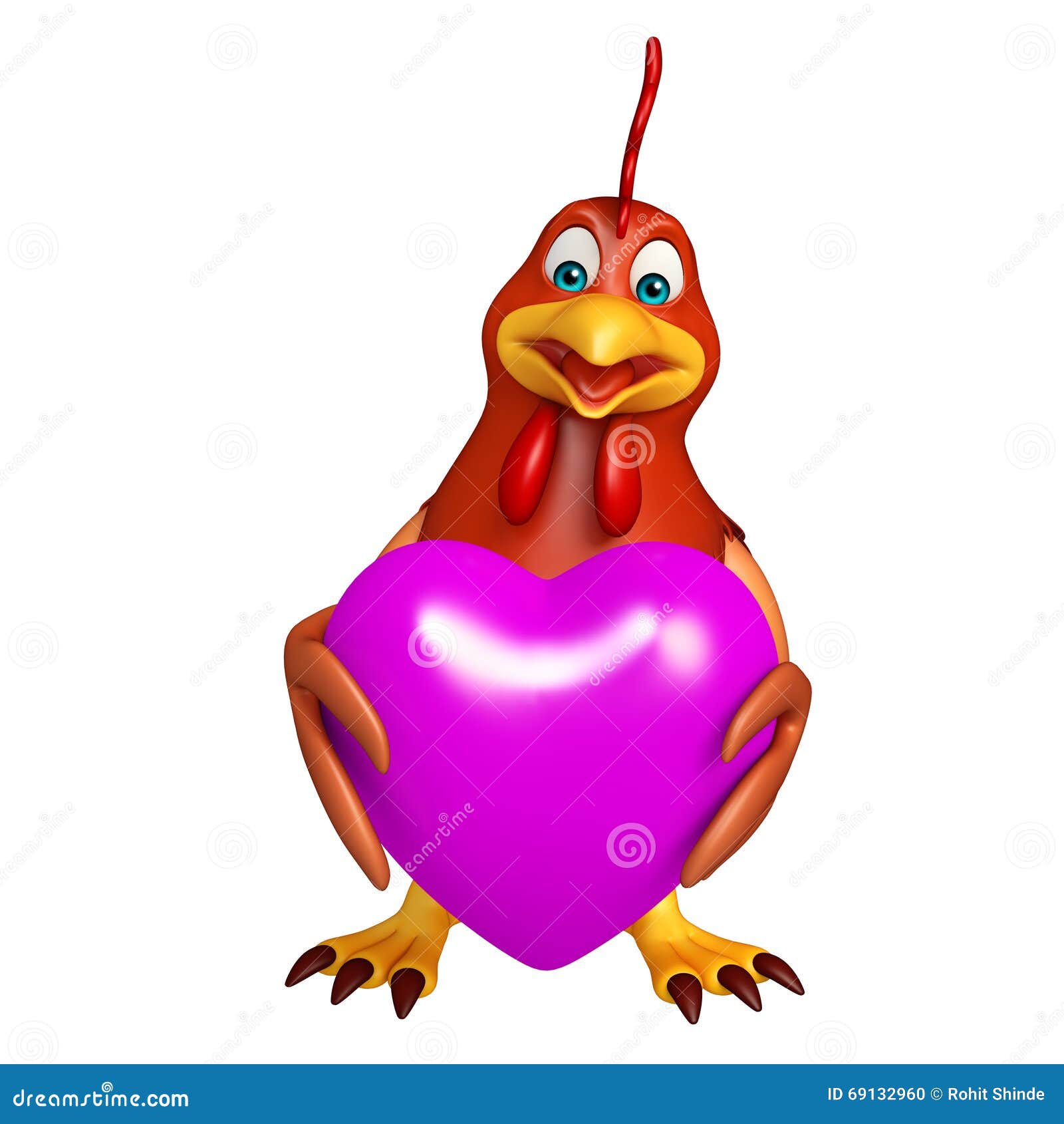 Cute Hen Cartoon Character with Arrow Stock Illustration - Illustration ...