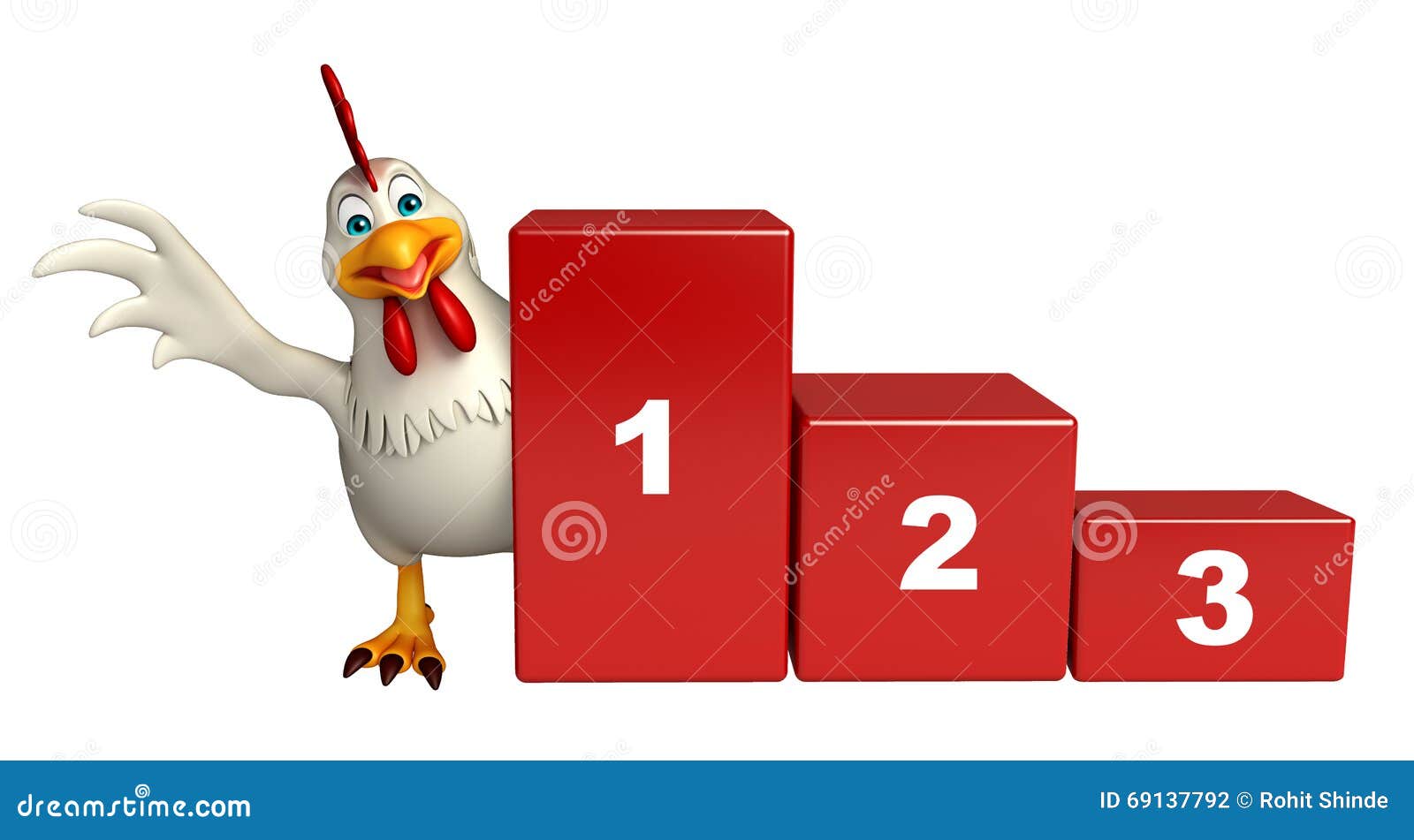 Cute Hen Cartoon Character with Level Stock Illustration - Illustration ...
