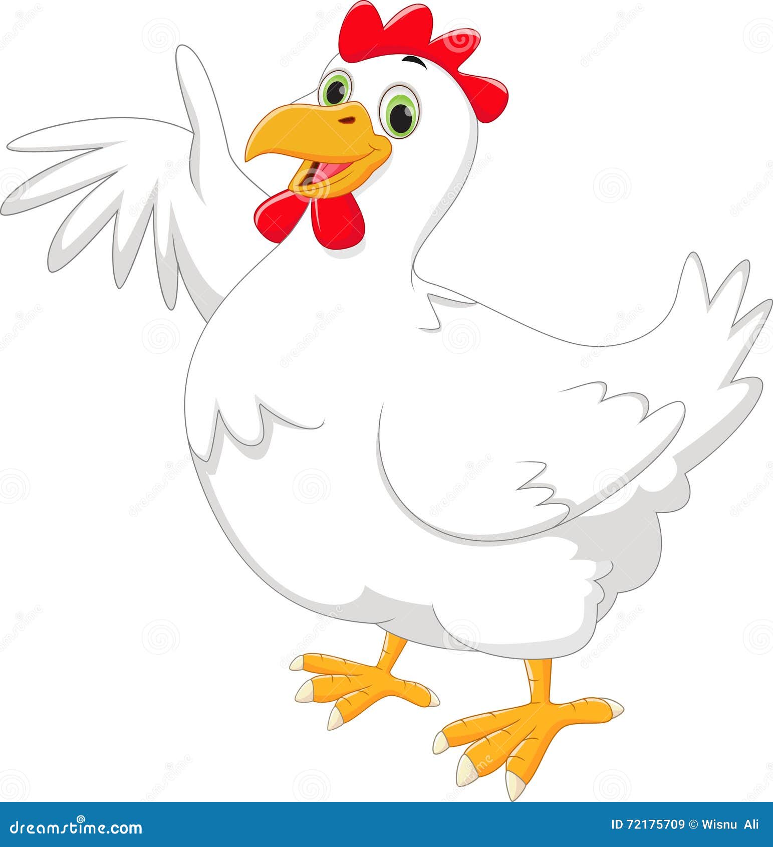 Cute hen cartoon waving stock vector. Illustration of character - 72175709