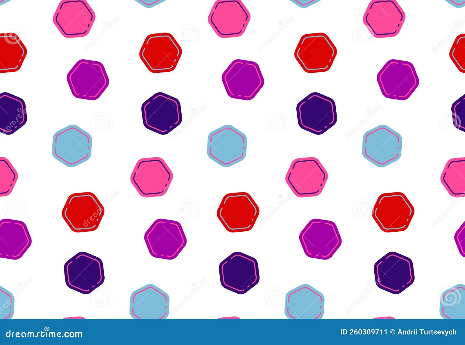 Cute Hexagons - Particles on White, Seamless Vector Pattern Stock ...