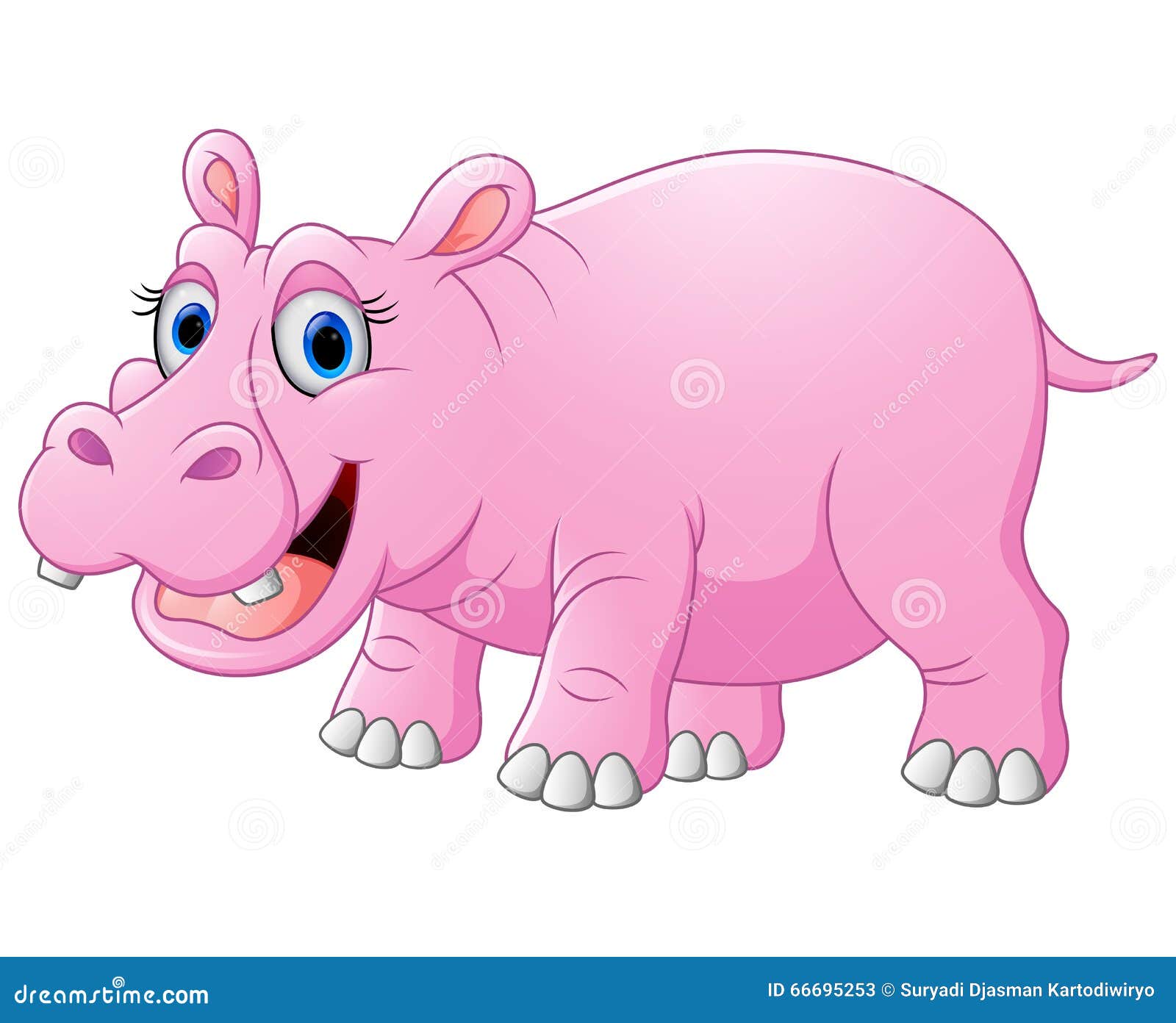 Cute Hippo Cartoon | CartoonDealer.com #66695253