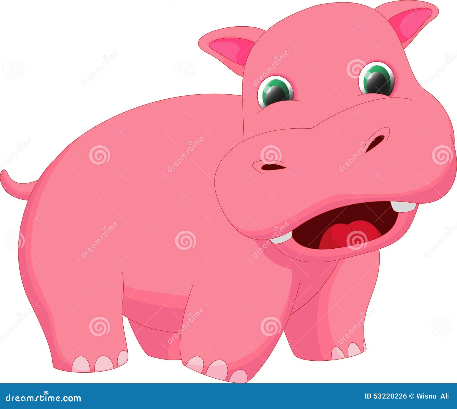 Cute hippo cartoon stock vector. Illustration of animal - 53220226